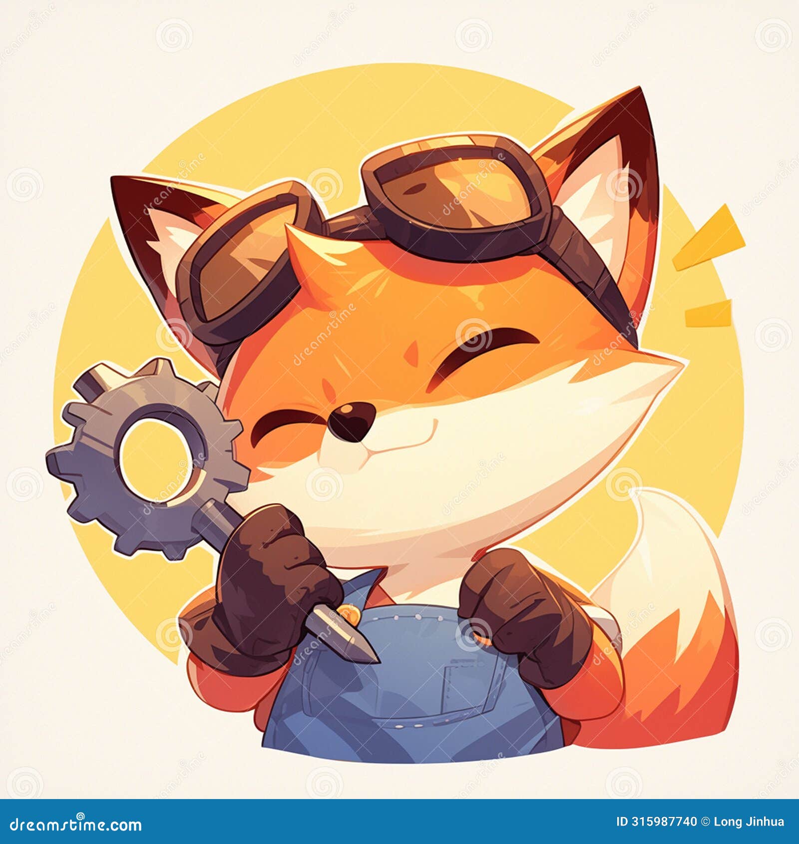 A Sly Fox Software Engineer Cartoon Style Stock Vector - Illustration ...