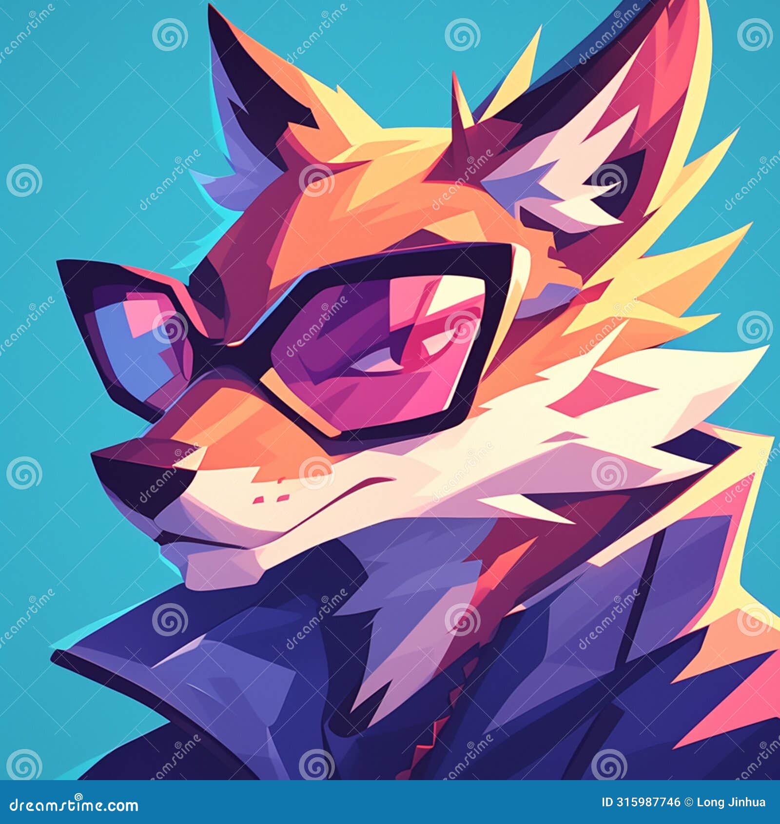 A Sly Fox Software Engineer Cartoon Style Stock Vector - Illustration ...