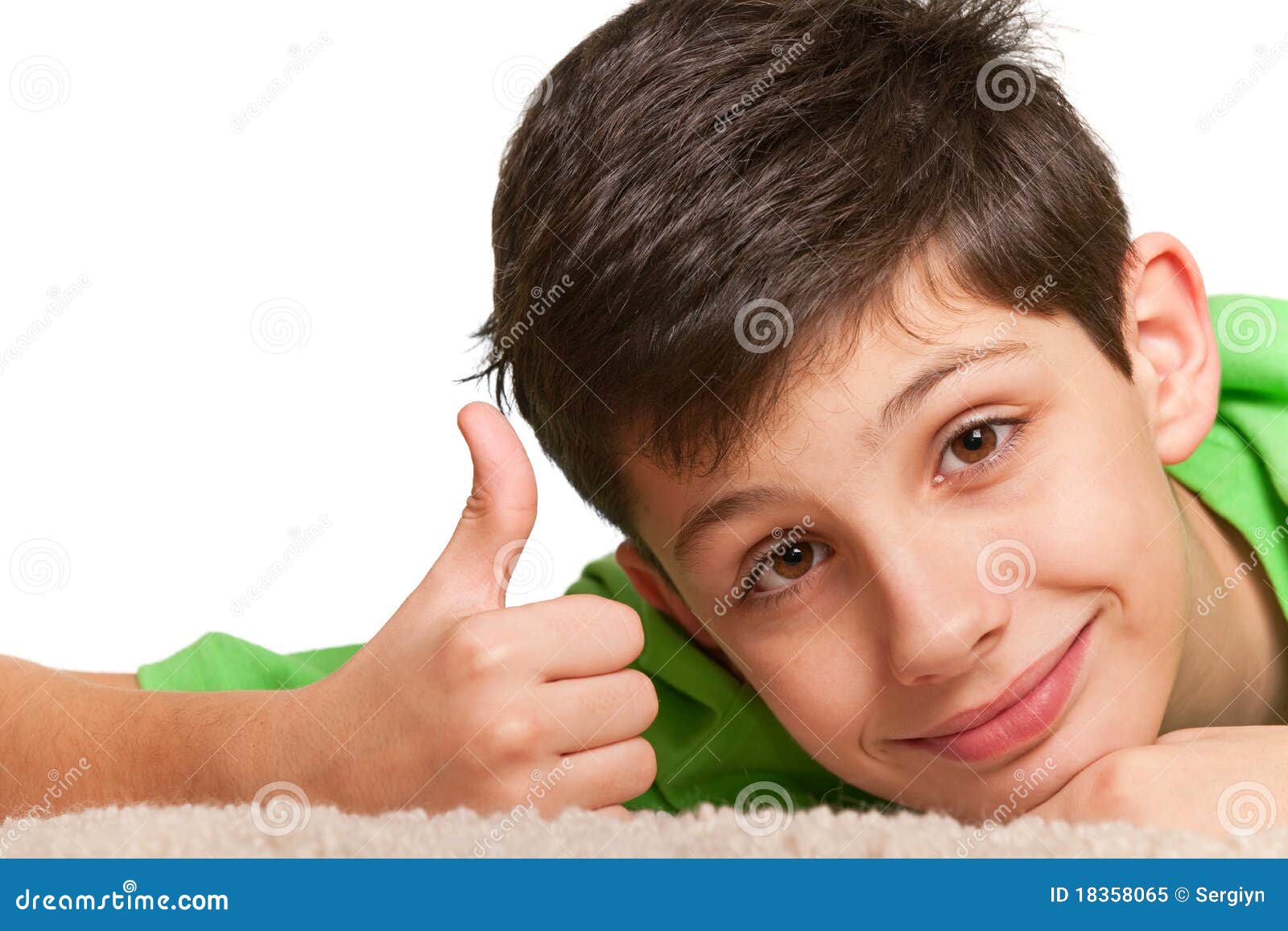 Sly look of happy boy stock image. Image of green, isolated - 18358065