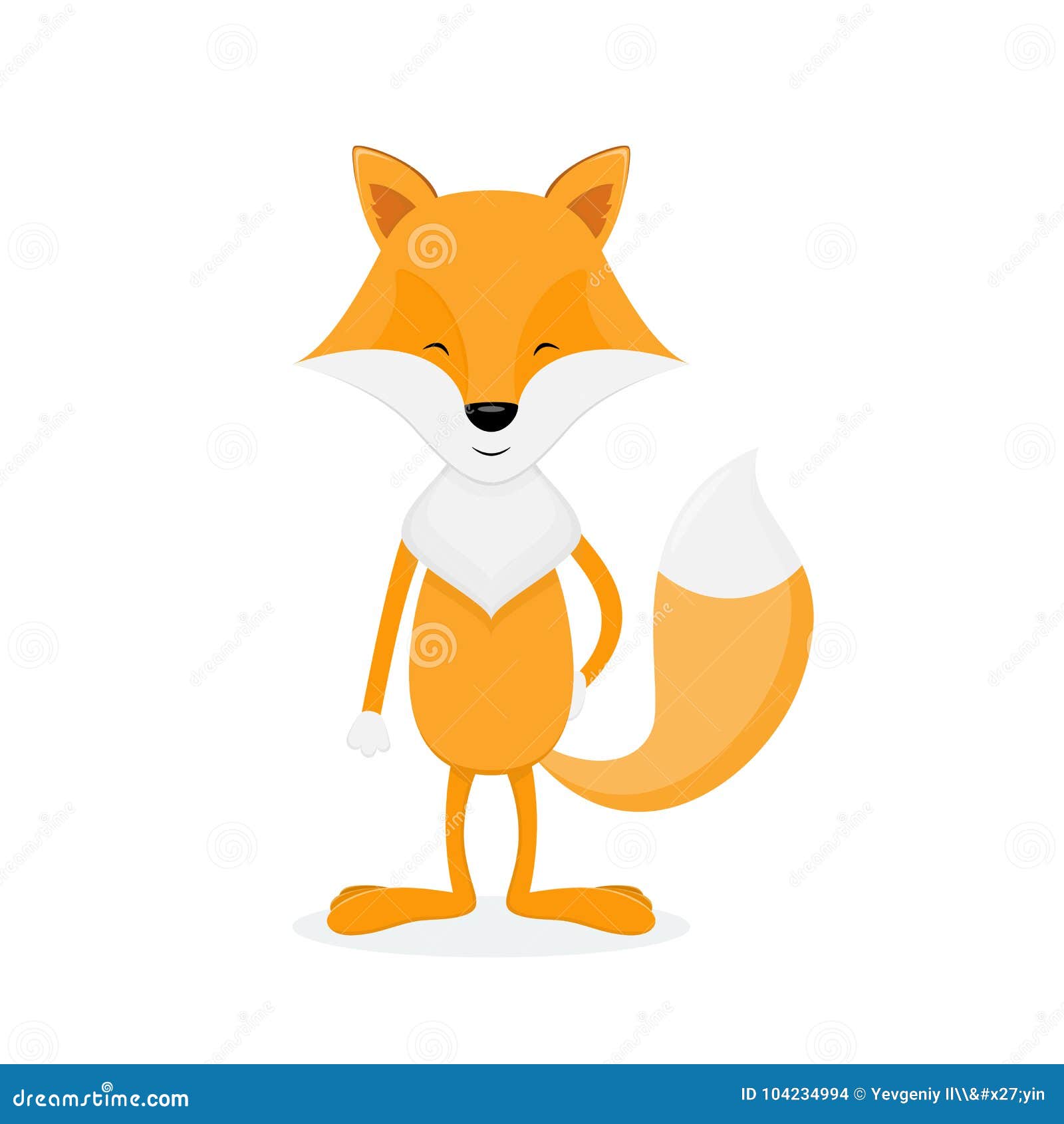 Sly red Fox stock vector. Illustration of predator, friendly - 104234994