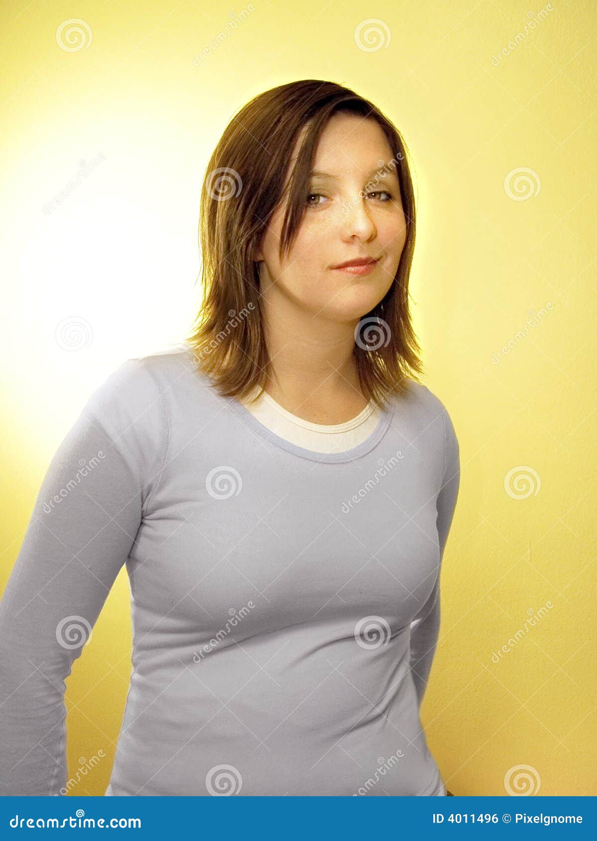 Sly woman stock photo. Image of female, casual, white - 4011496