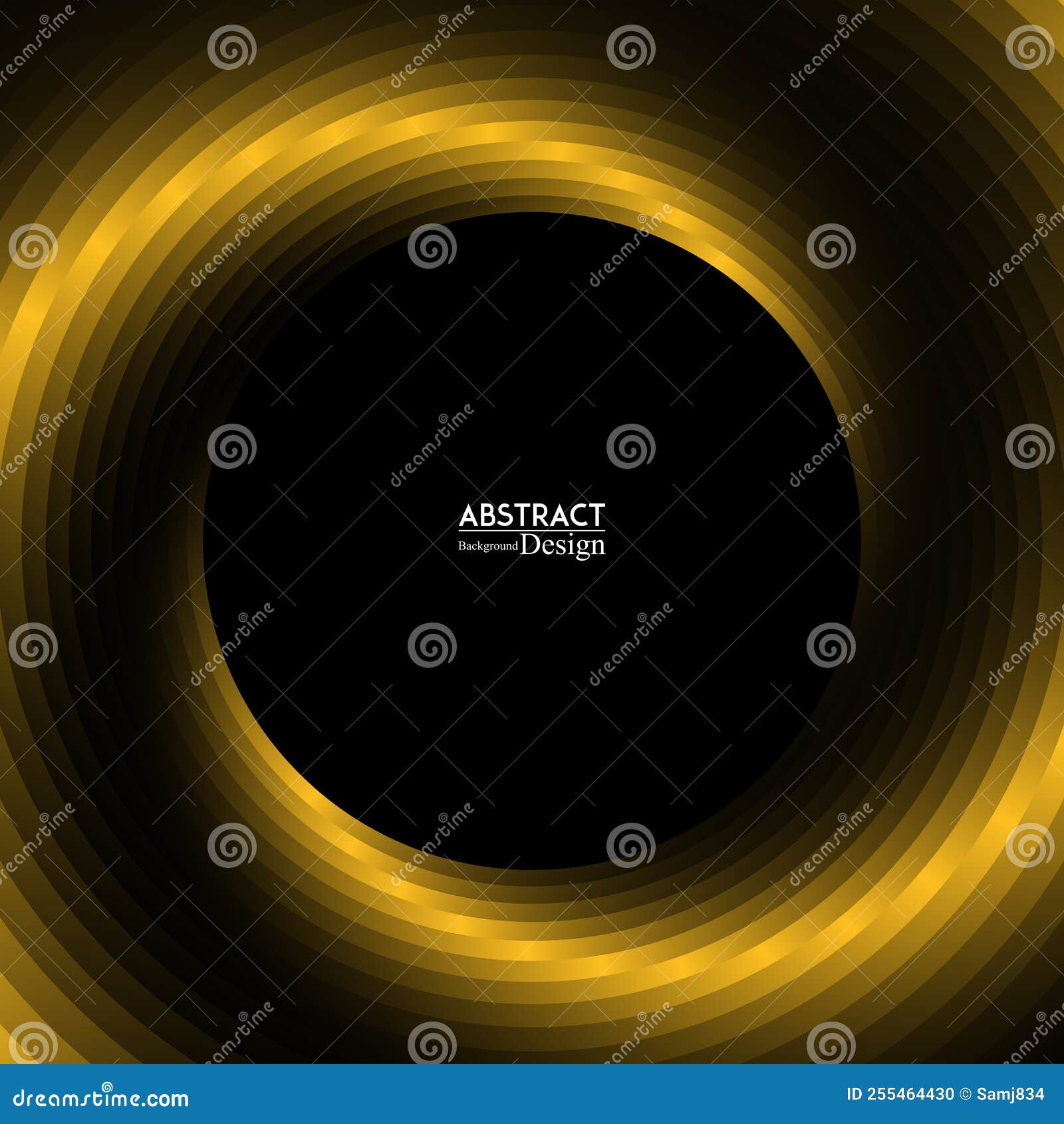 Abstract Golden Gradient Line Circle Effect Background Stock Vector ...