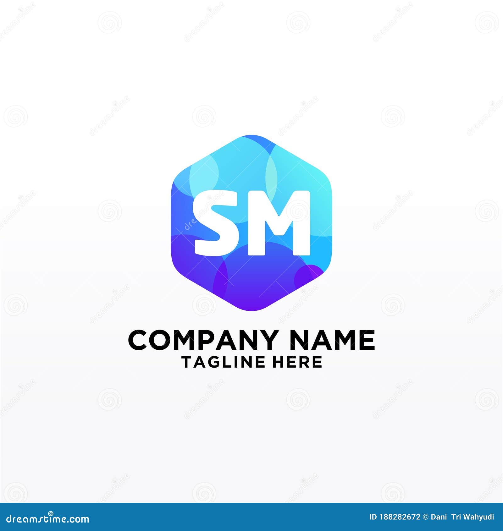 SM Initial Logo with Colorful Circle Template Vector Stock Vector ...
