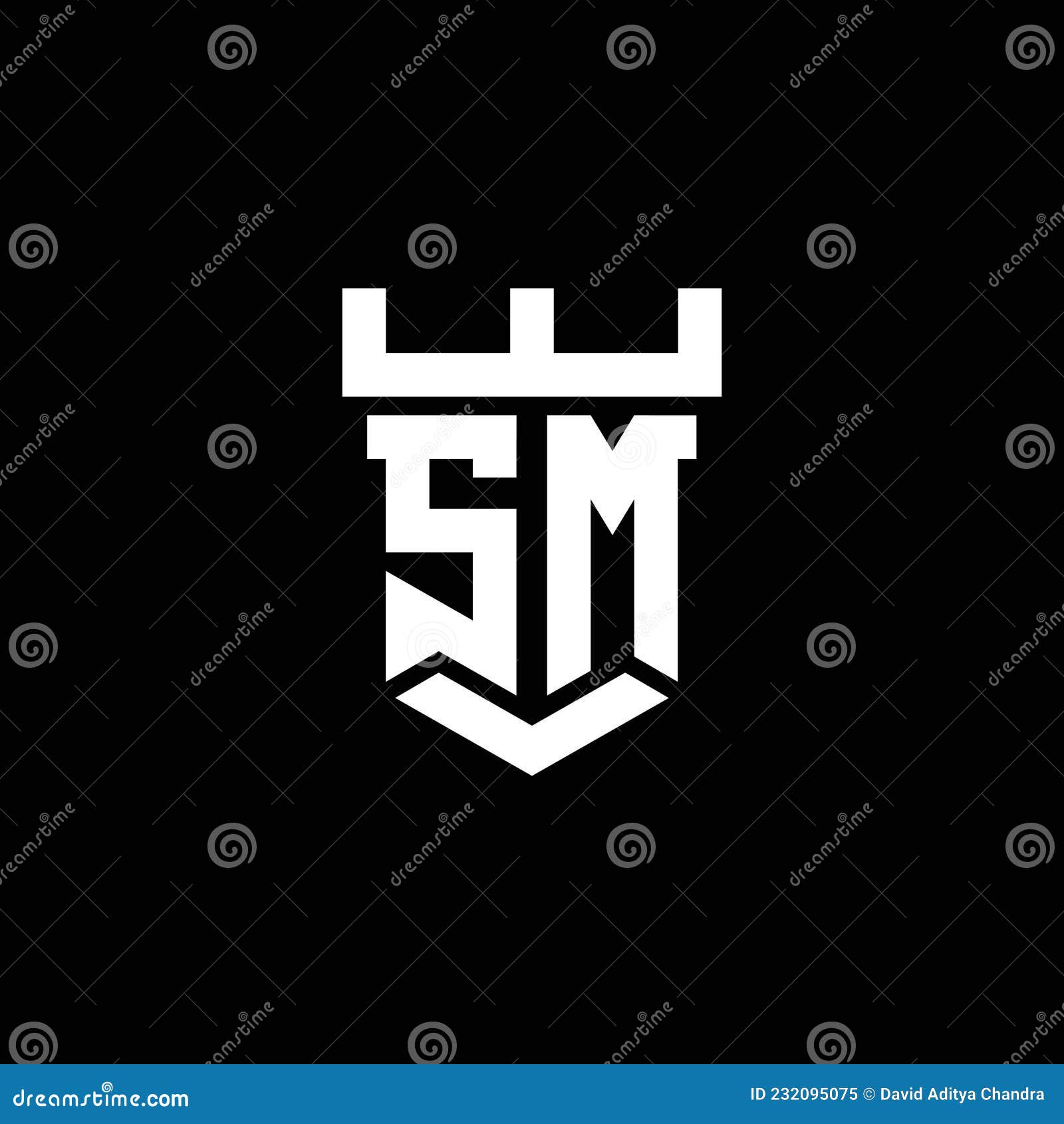 SM Logo Letter Castle Shape Style Stock Vector - Illustration of emblem ...