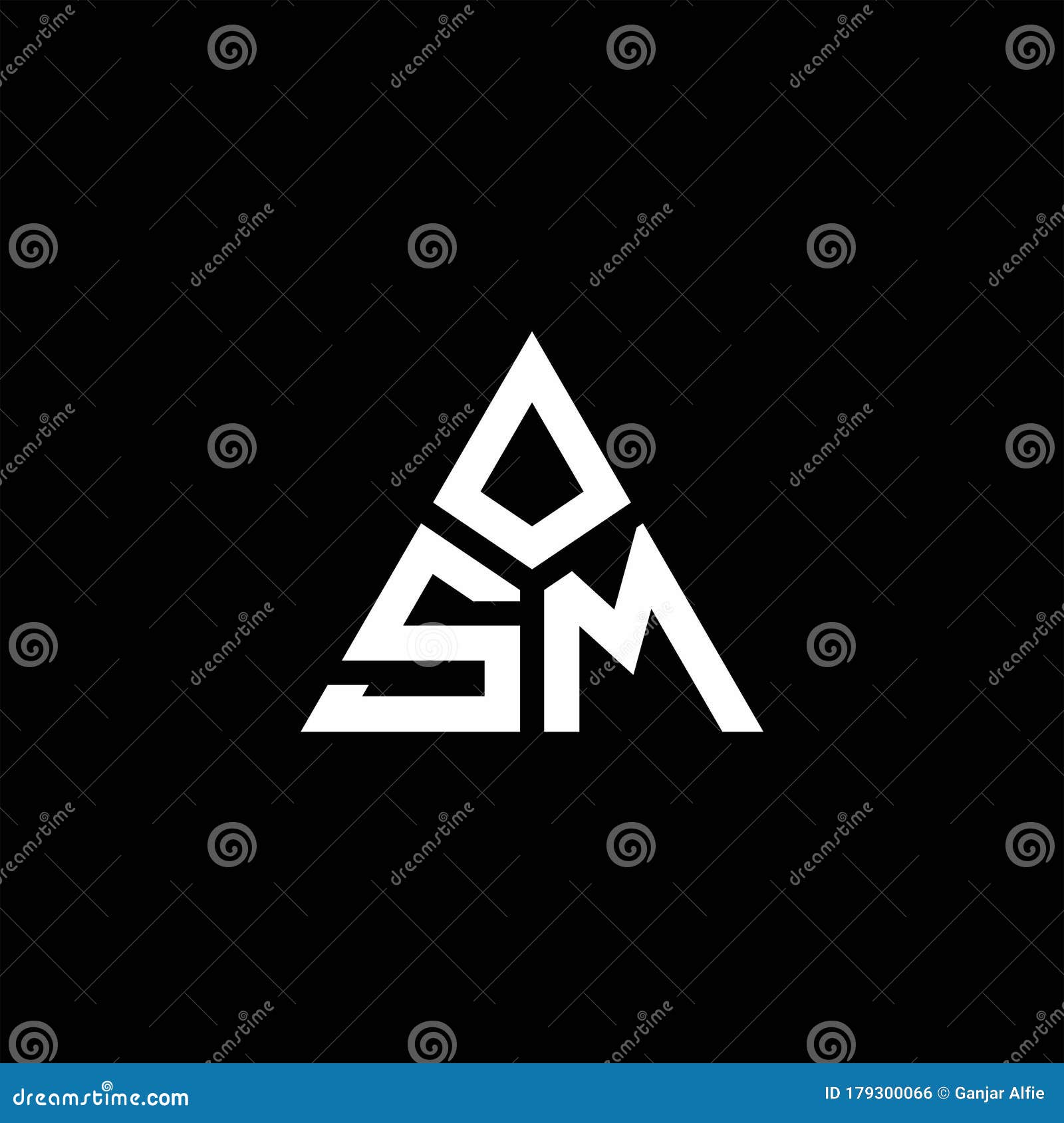 SM Monogram Logo with 3 Pieces Shape Isolated on Triangle Stock Vector ...