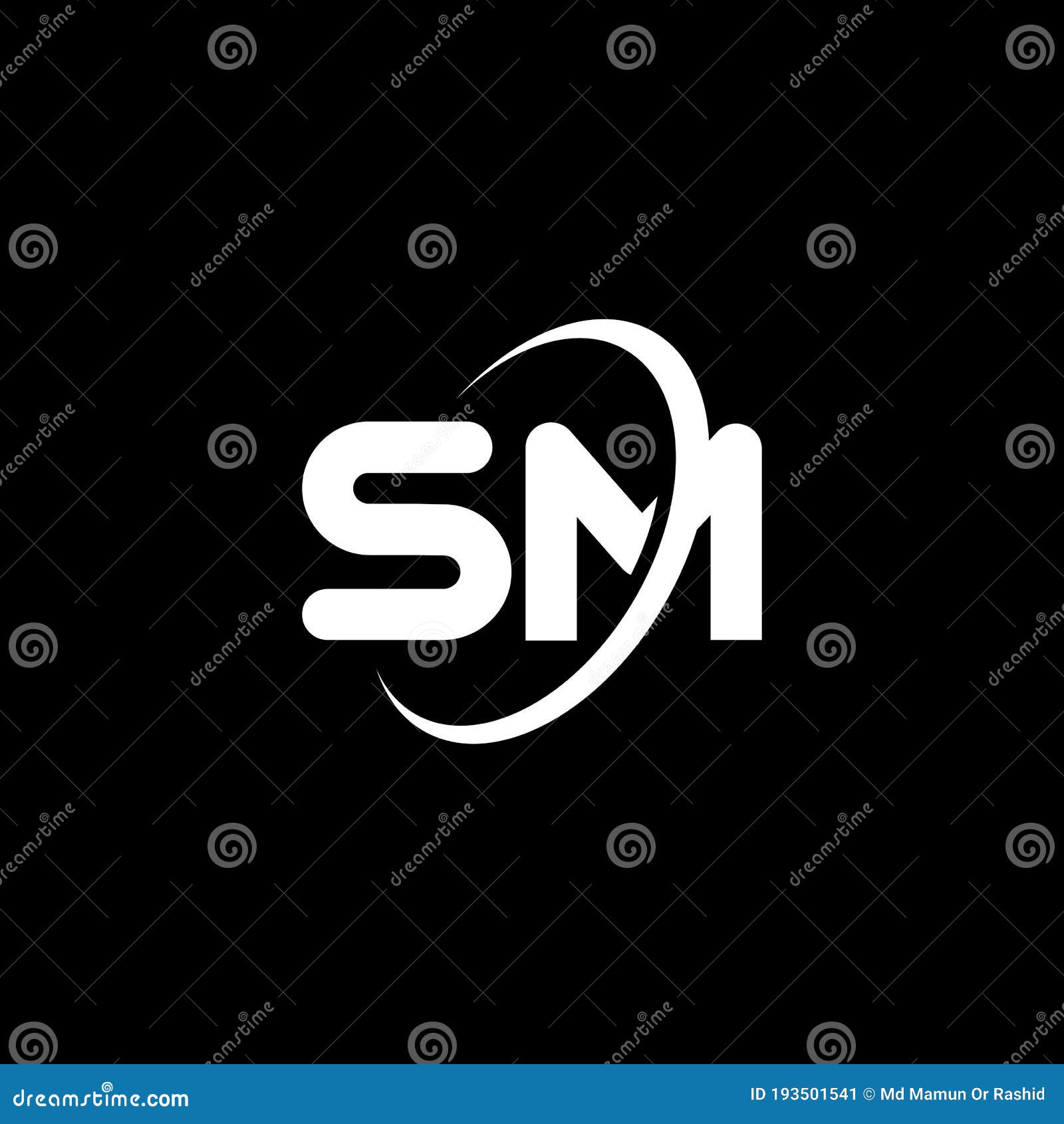SM S M Letter Logo Design. Initial Letter SM Linked Circle Uppercase ...