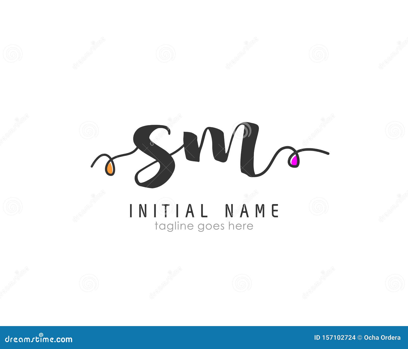 SM Signature Initial Logo Template Vector. Initial Signature Logo ...