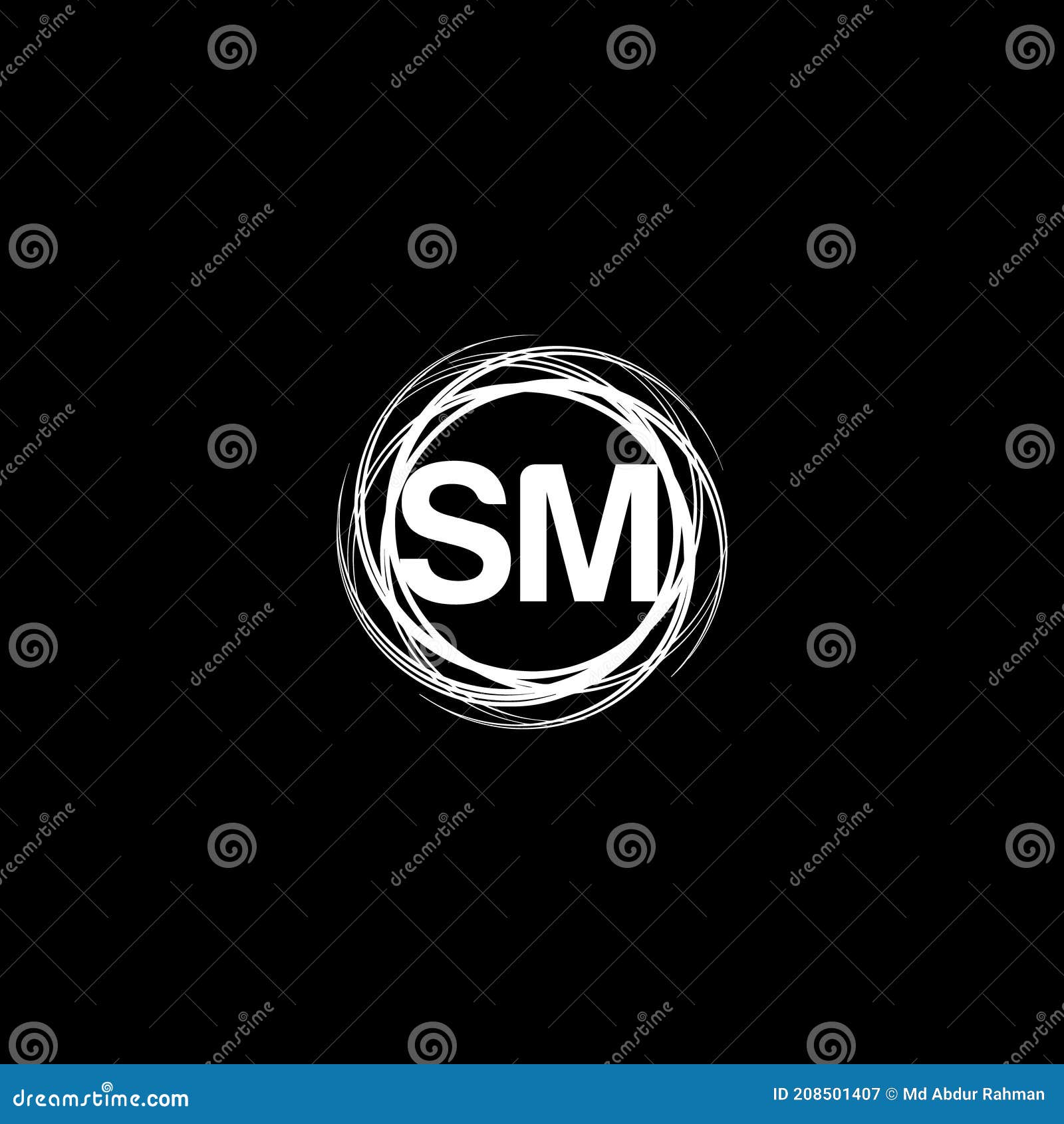 Sm Unique Abstract Geometric Logo Design Stock Vector - Illustration of ...