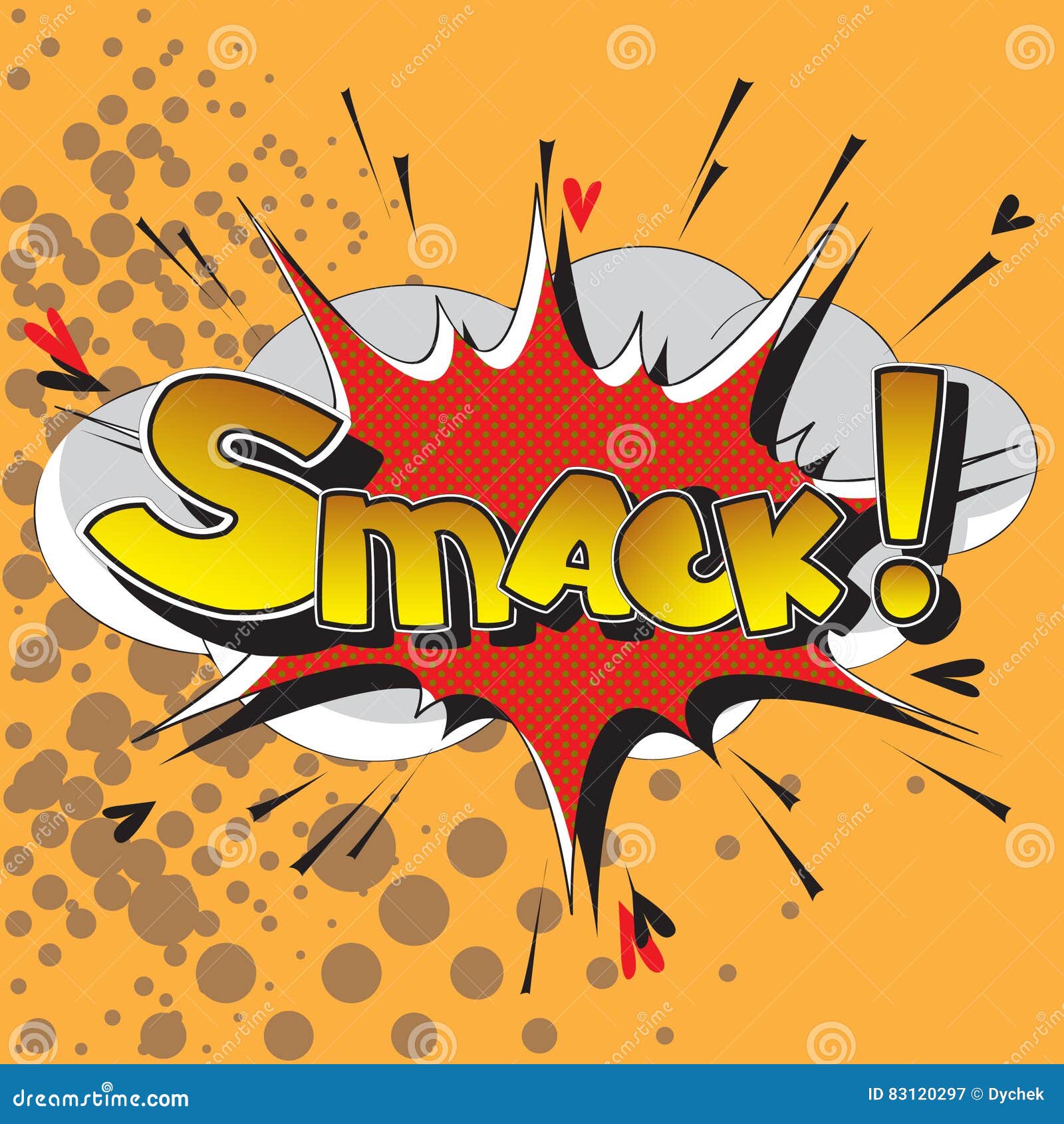 Smack in comic style. stock vector. Illustration of invitation - 83120297