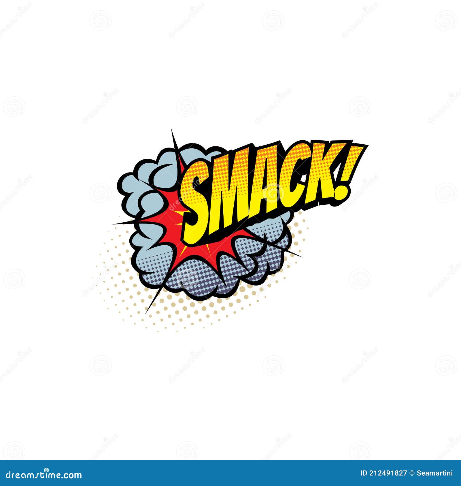 Smack Comics Pop Art Half Tone Cartoon Bubble Stock Vector ...