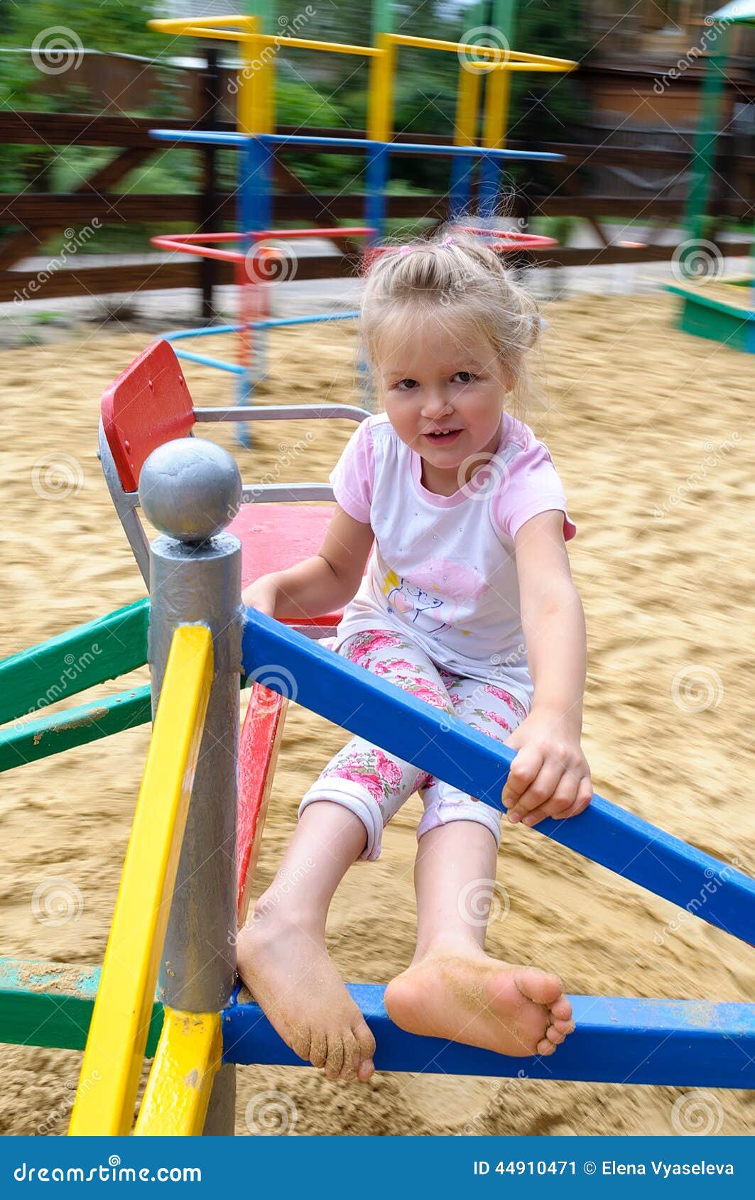 Smail Little Girl on Playground Stock Image - Image of exercise ...