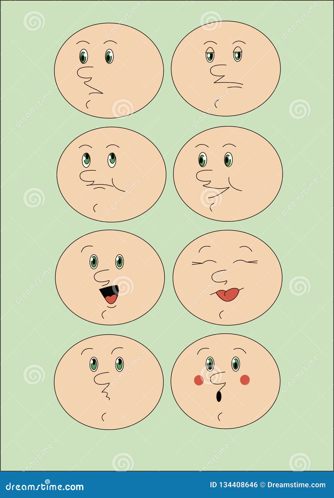Smailiki Iconos Que Representan Emociones Ilustración del Vector ...