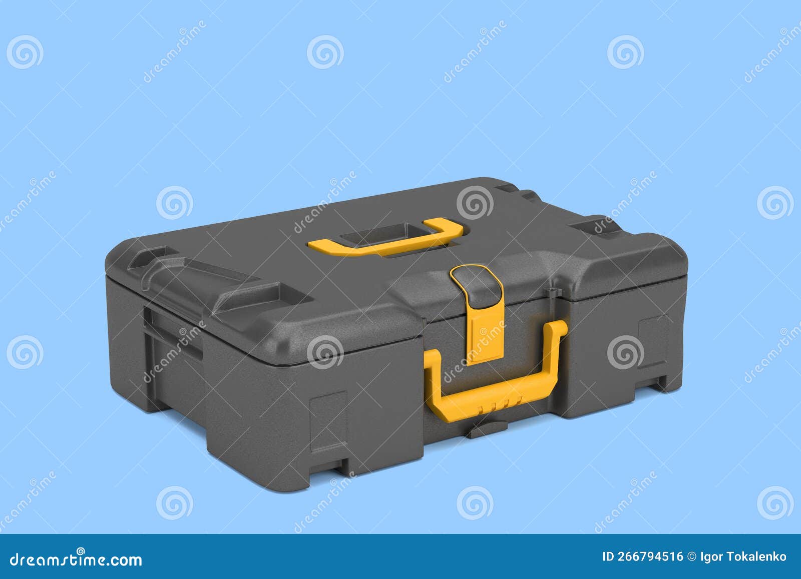 Smal Closed Professionsl Tools Case 3d Render on Blue Background Stock ...