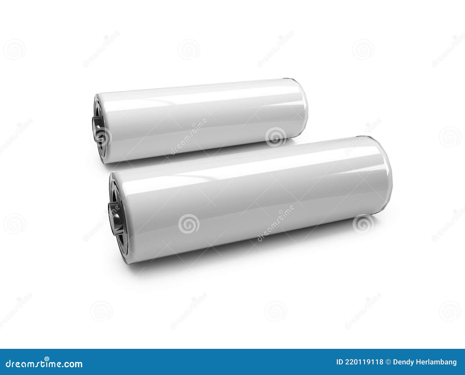Small AA Battery 3D Illustration Mockup Scene Stock Illustration ...