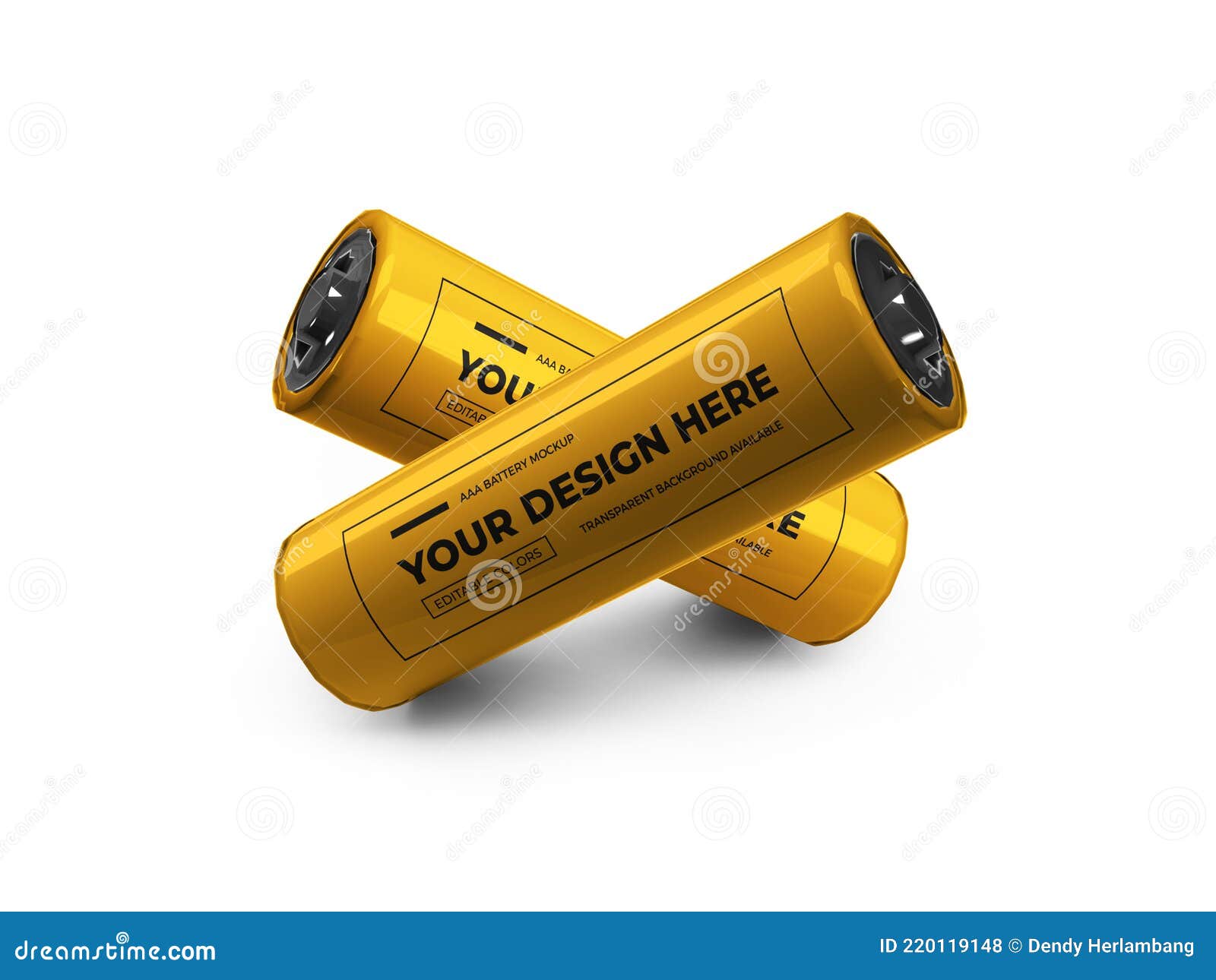 Small AA Battery 3D Illustration Mockup Scene Stock Illustration ...