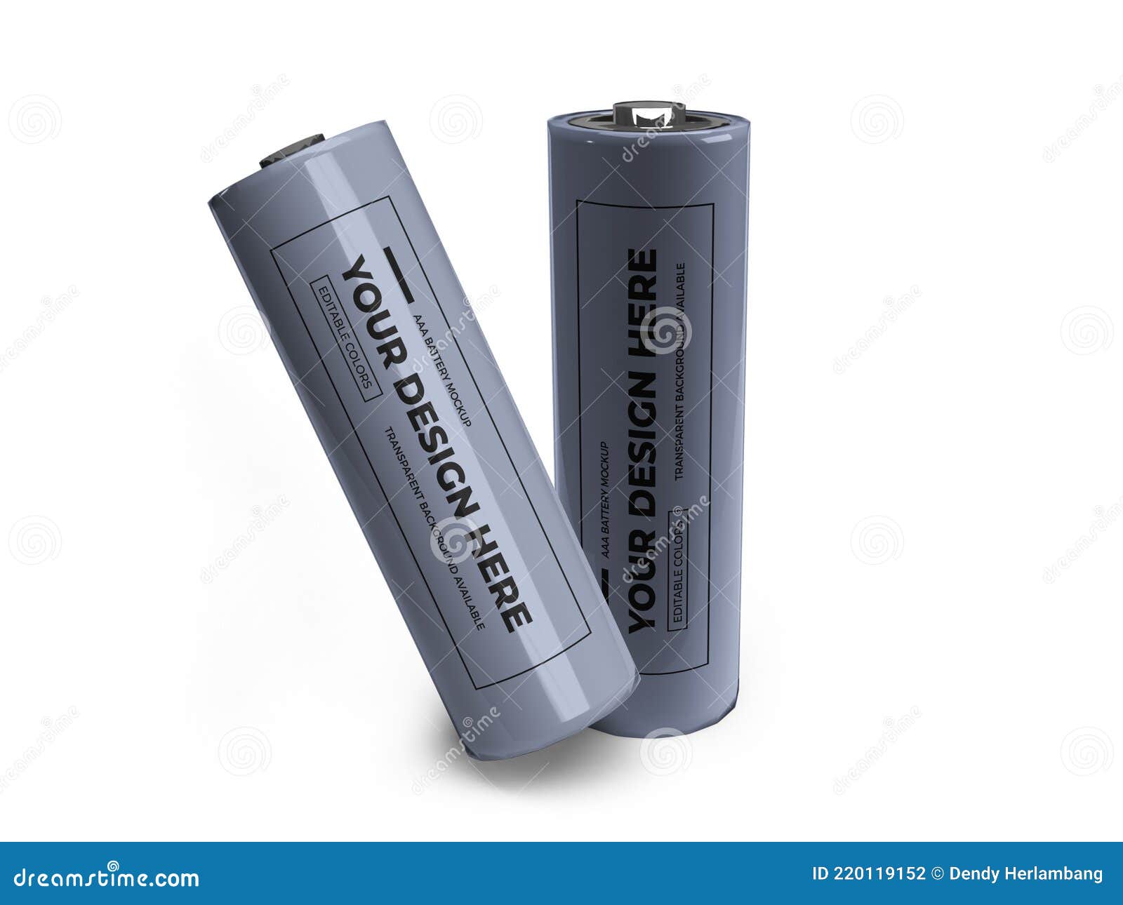 Small AA Battery 3D Illustration Mockup Scene Stock Illustration ...