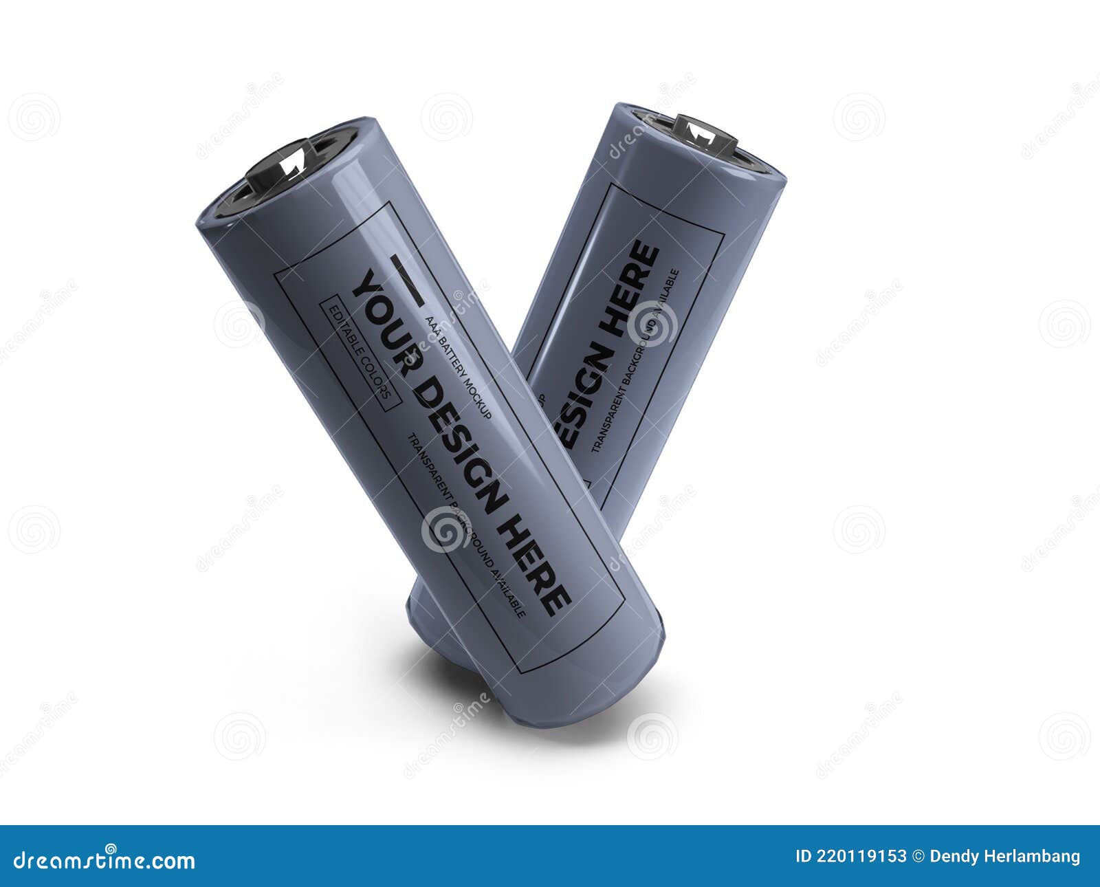 Small AA Battery 3D Illustration Mockup Scene Stock Illustration ...