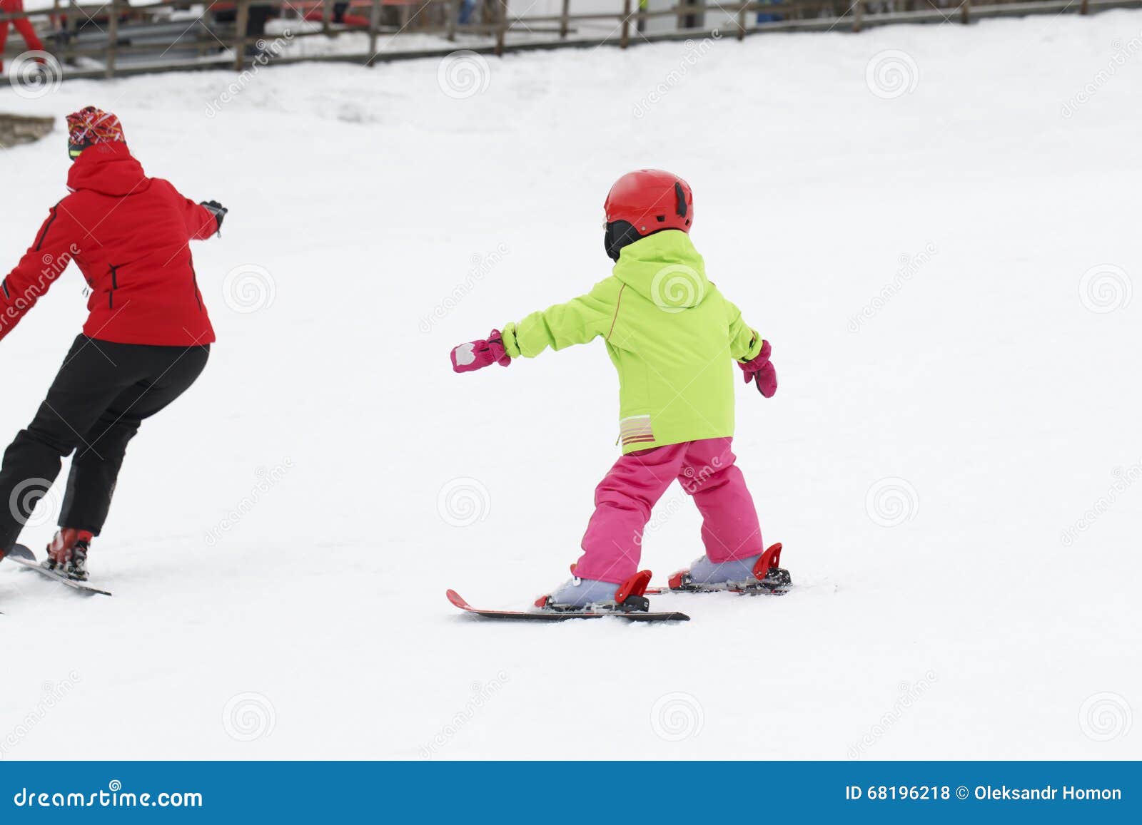 Small Active Child Skiing on Snow Slope Stock Photo - Image of cold ...