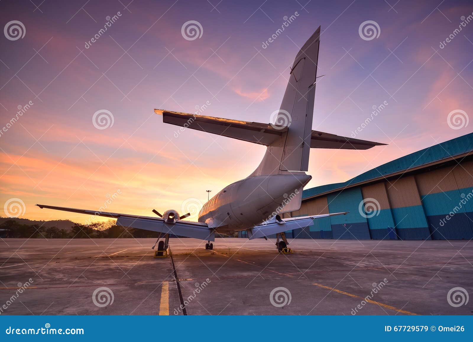 Small Aeroplane Infront of Aircraft Hangar Stock Image - Image of place ...