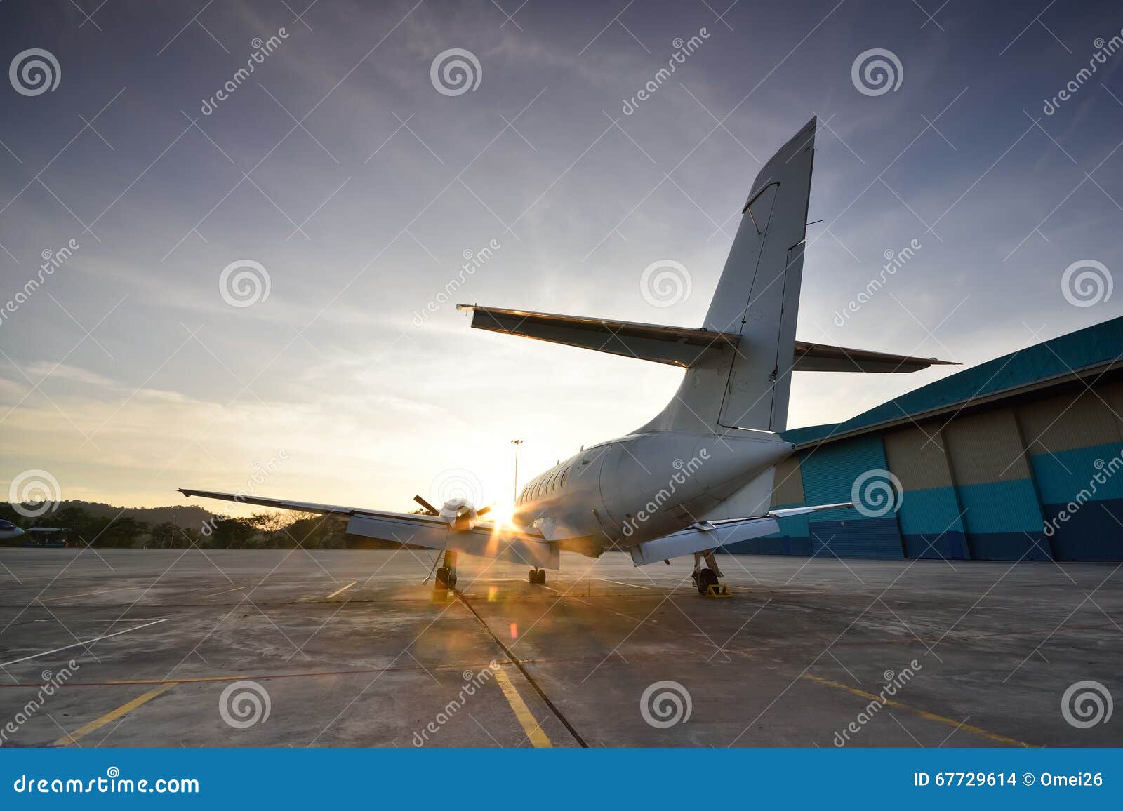 Small Aeroplane Infront of Aircraft Hangar Stock Photo - Image of copy ...
