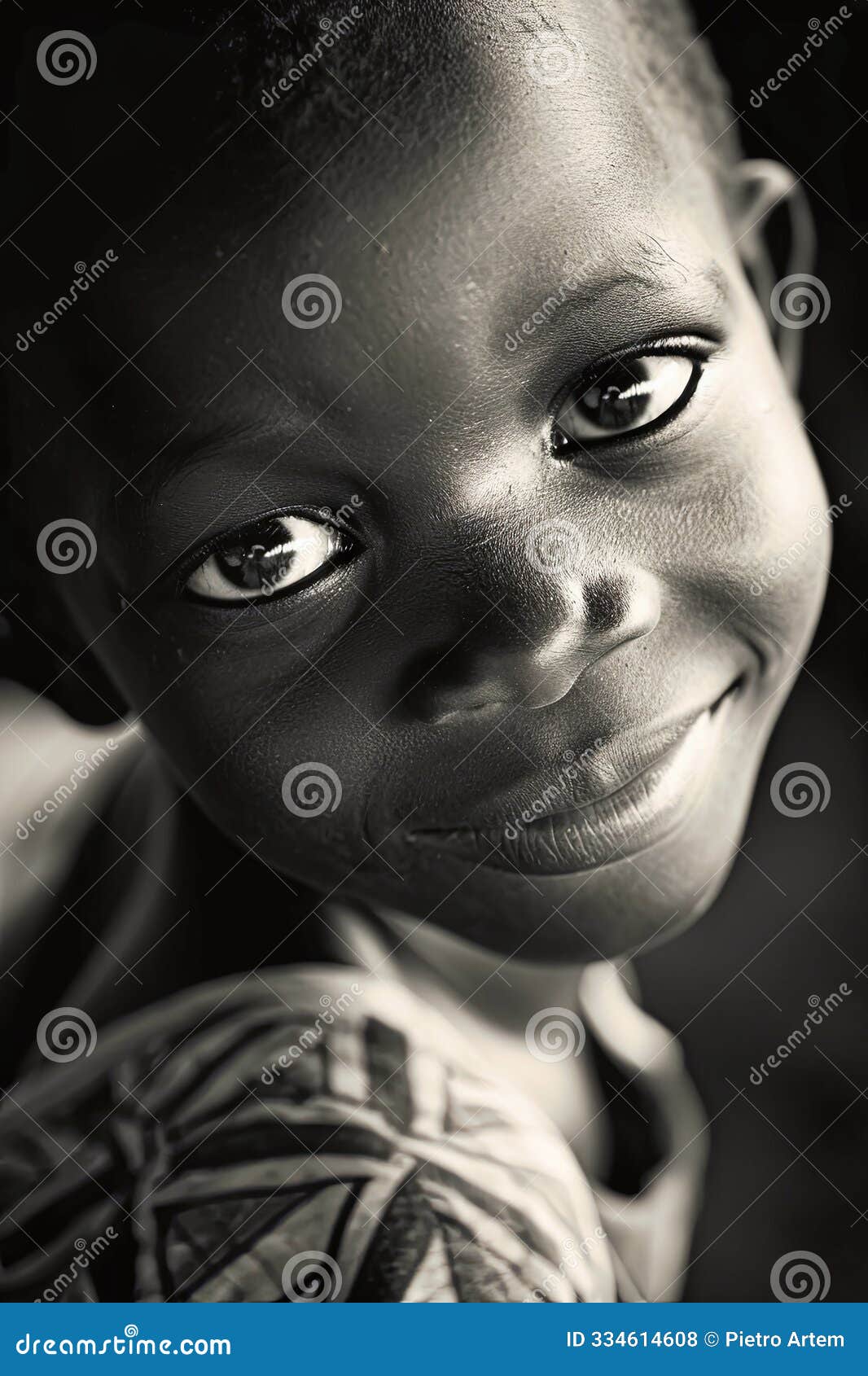 A Small African Child with Big Eyes Stock Photo - Image of youth ...