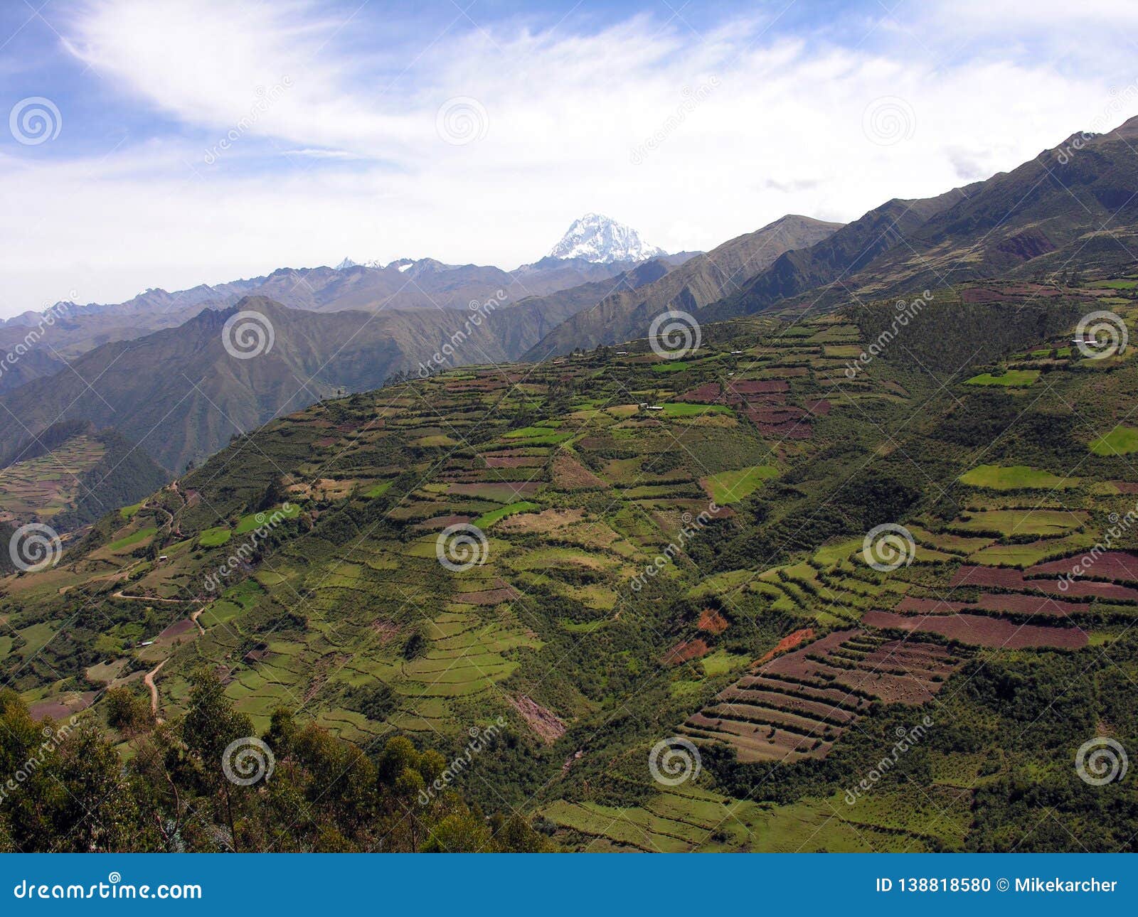 Terraced fields in Peru stock photo. Image of grass - 138818580
