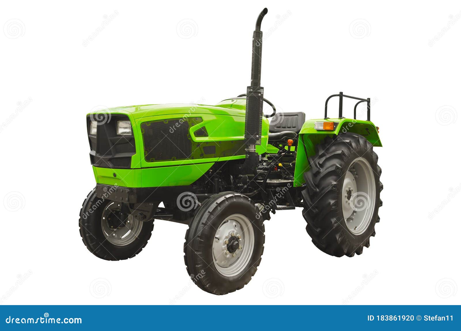 Small Agricultural Tractor, Side View Stock Photo - Image of close ...