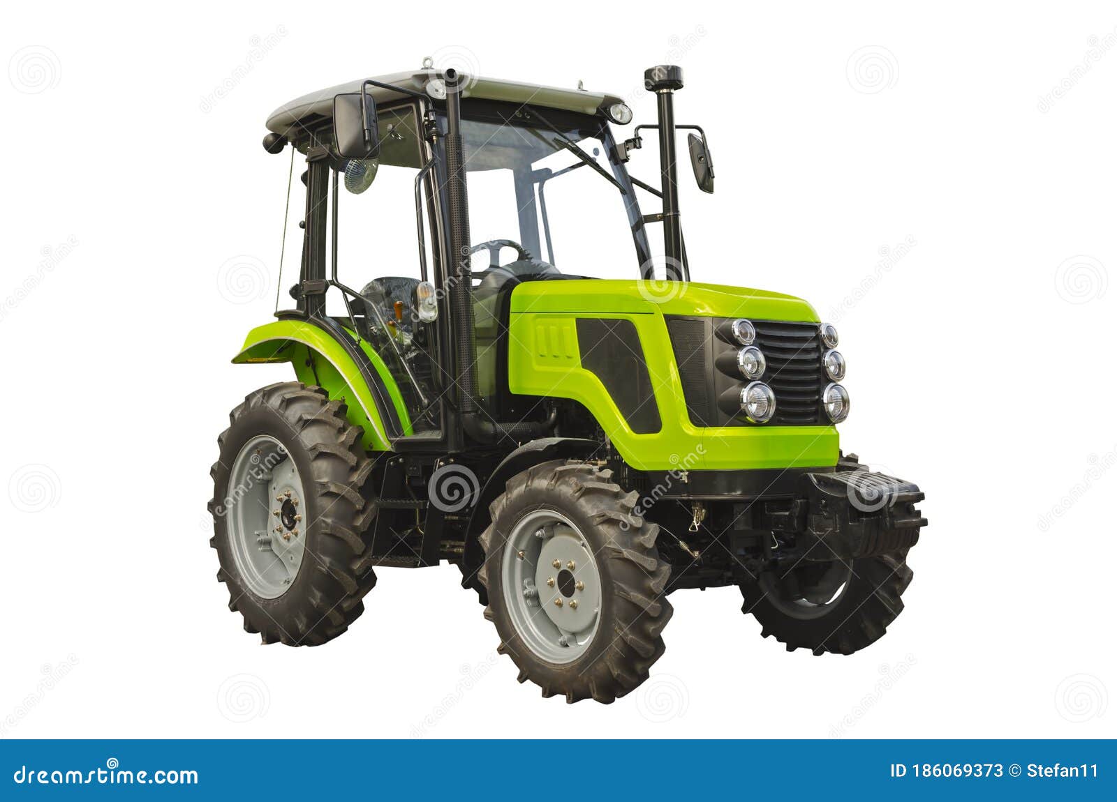 Small Agricultural Tractor, Side View Stock Image - Image of isolated ...