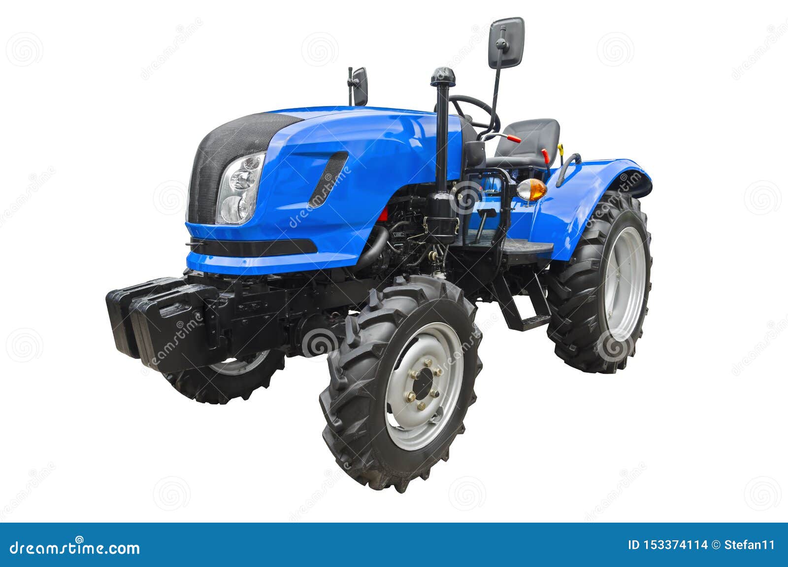 Small Agricultural Tractor Side View Stock Photo - Image of isolated ...