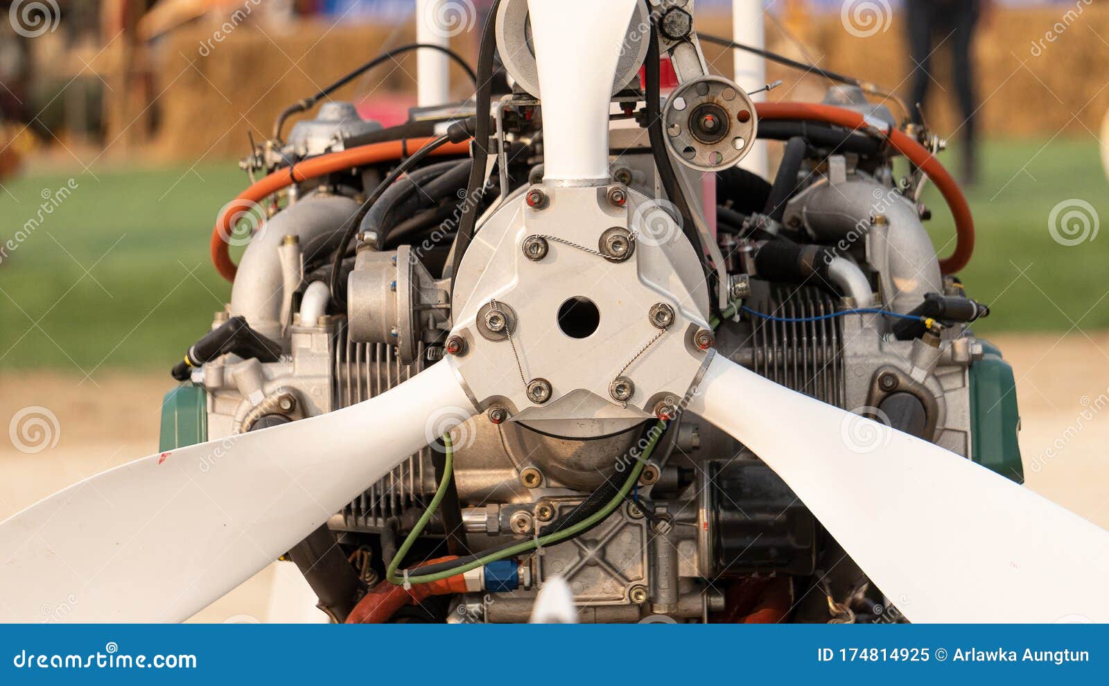 Small Aircraft Engine Front Stock Image - Image of airfield, aerodrome ...