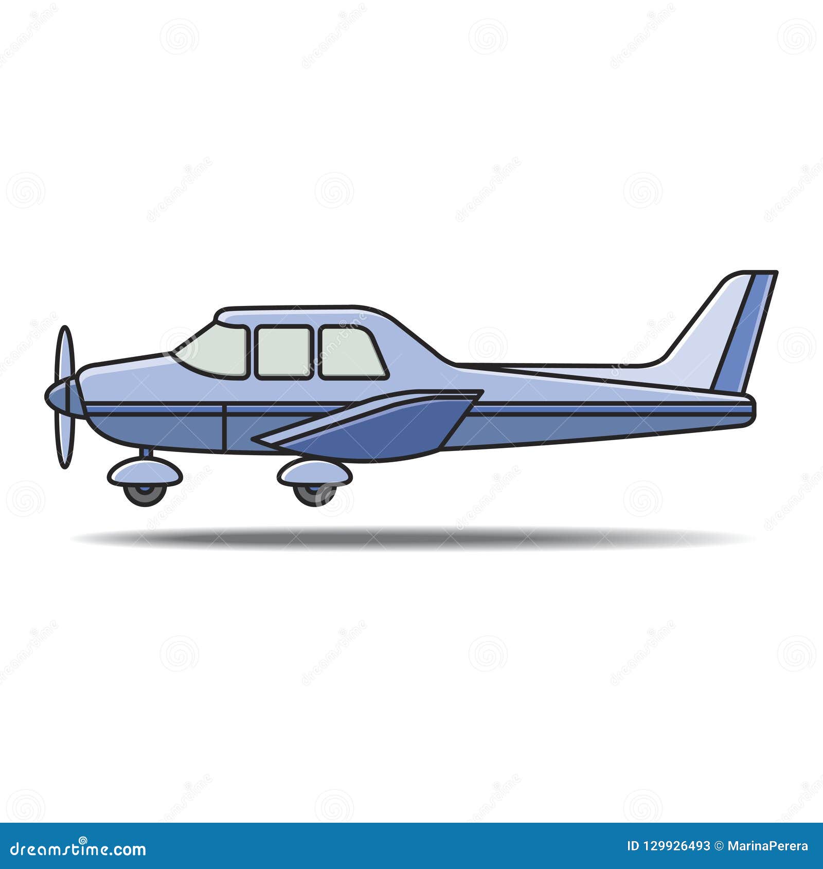 Small Aircraft With Propeller Vector Drawing Stock Image ...
