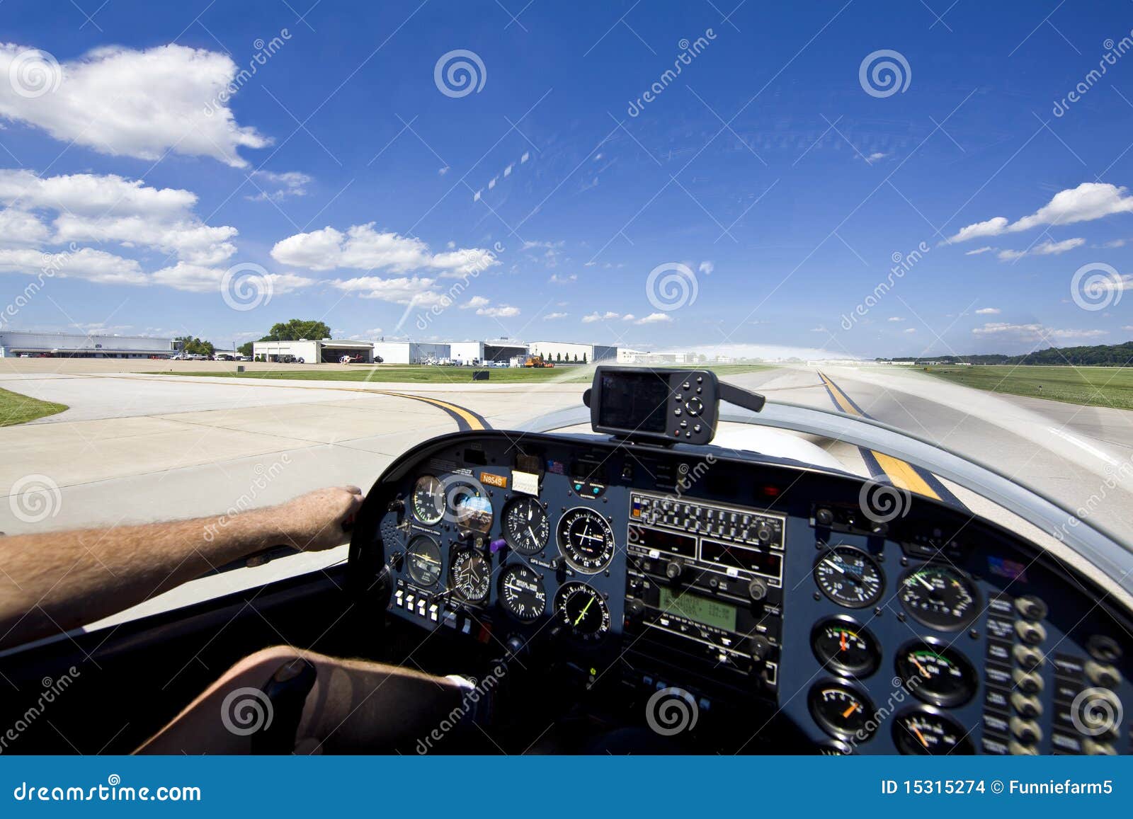 Small Aircraft Taking Off from Runway Stock Photo - Image of small ...