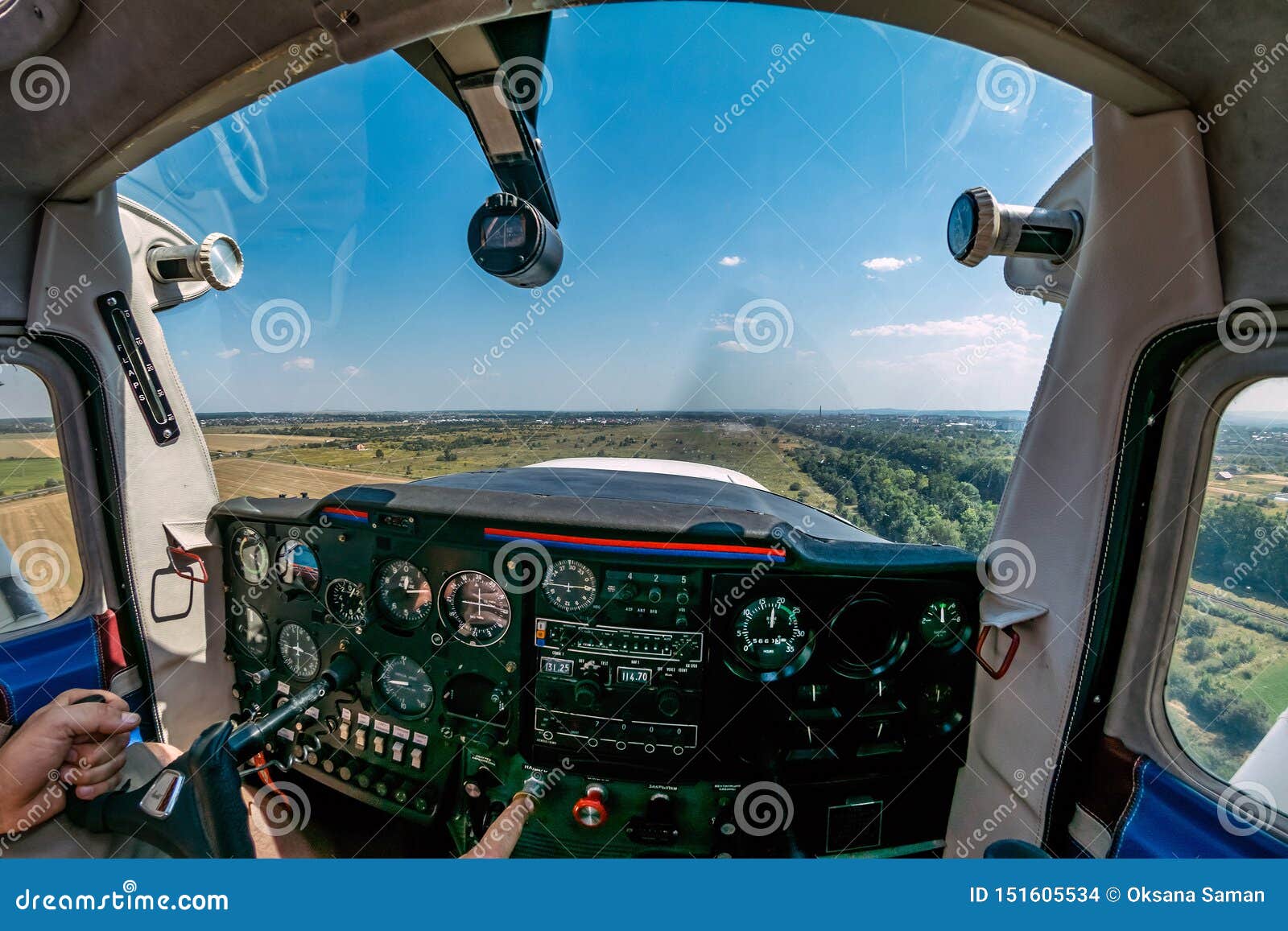 Cockpit of a Small Aircraft Stock Photo - Image of journey, aviation ...