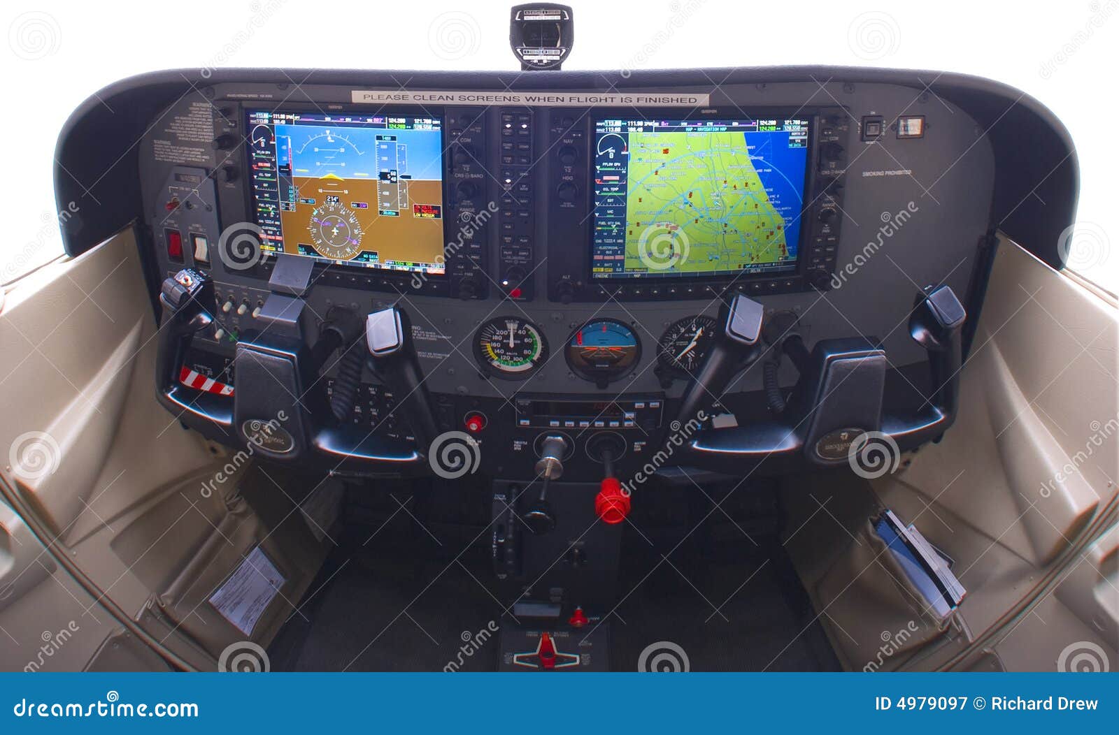 Cockpit From An Airplane On Airport Stock Photography | CartoonDealer ...