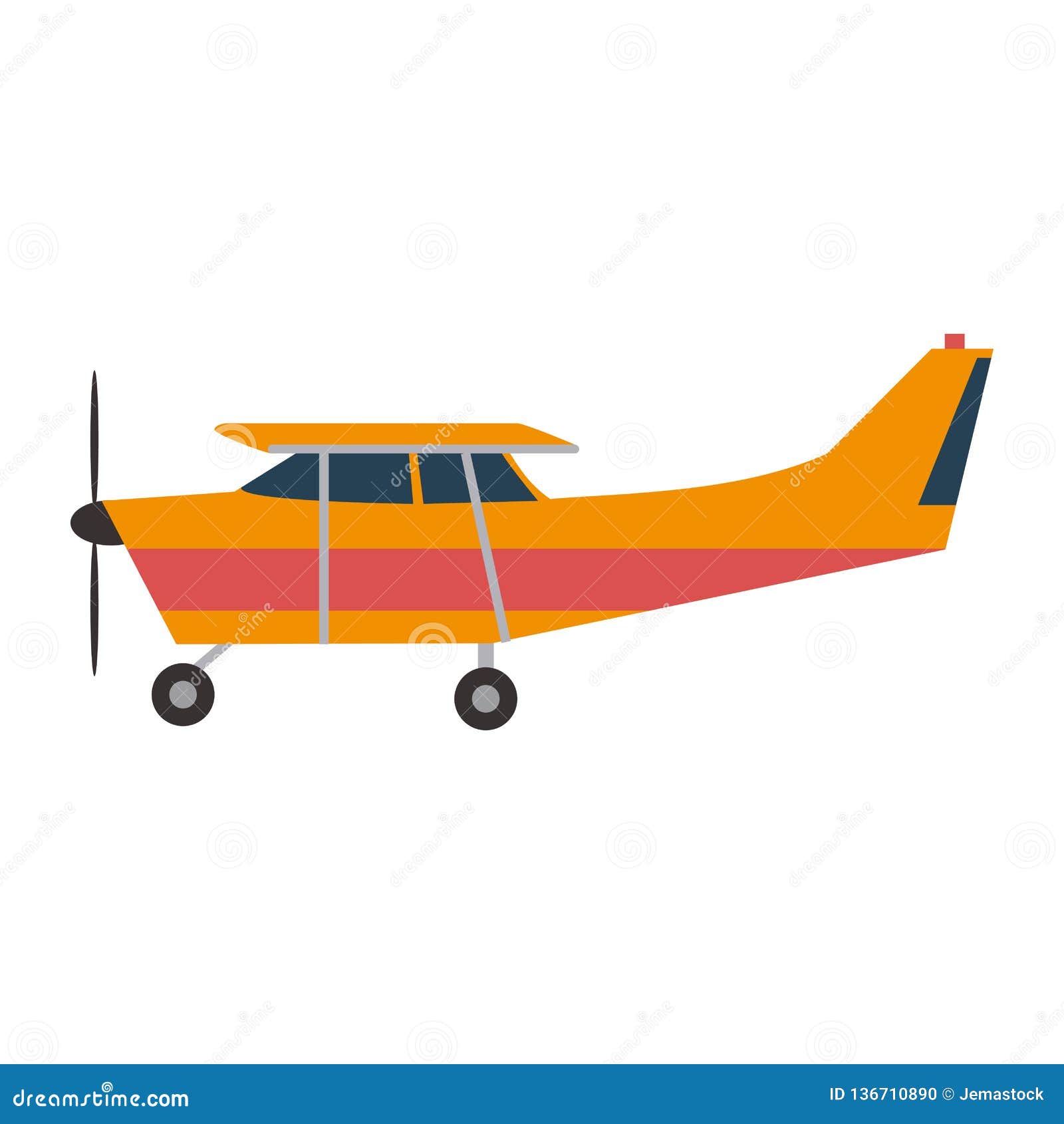 Small airplane sideview stock vector. Illustration of travel - 136710890