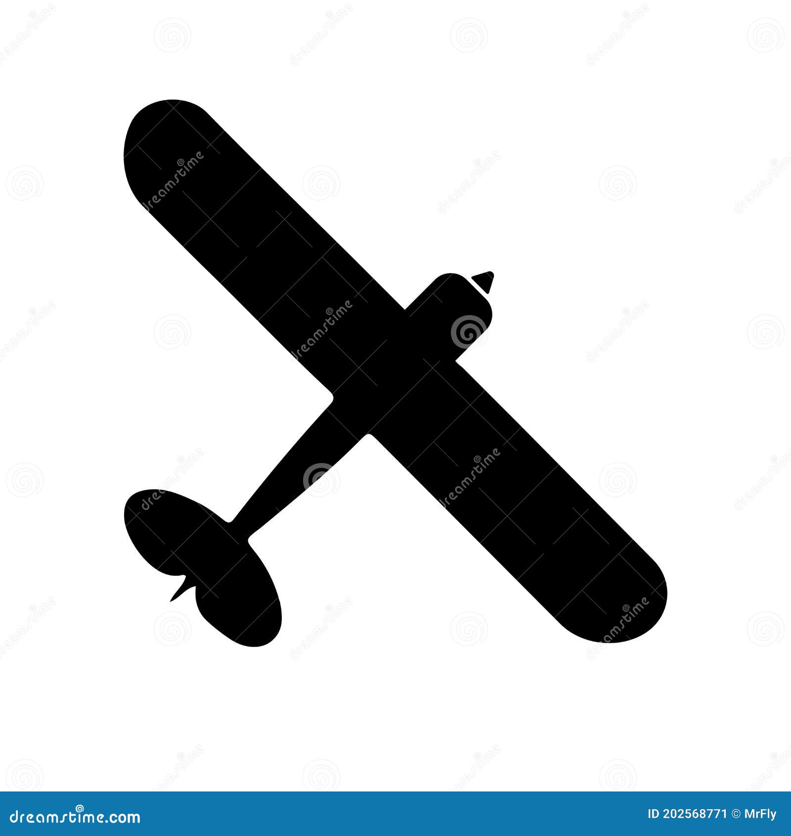Small Airplane, Simple Black Isolated, Web Icon, Vector Illustration ...