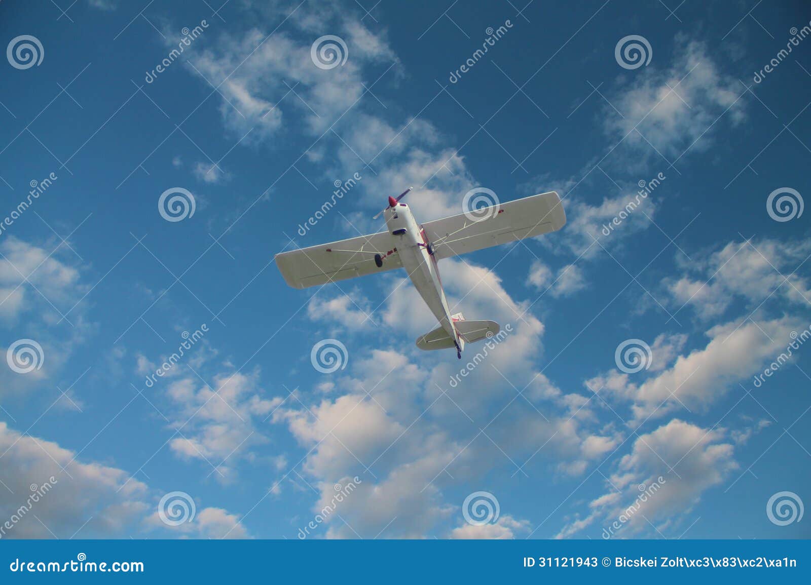 Small airplane on the sky stock image. Image of white - 31121943