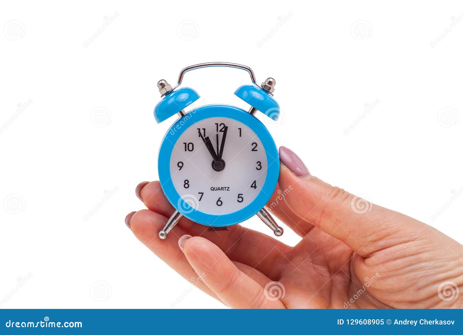 Small Alarm Clock in Hand, Concept of Being in Time Stock Image - Image ...