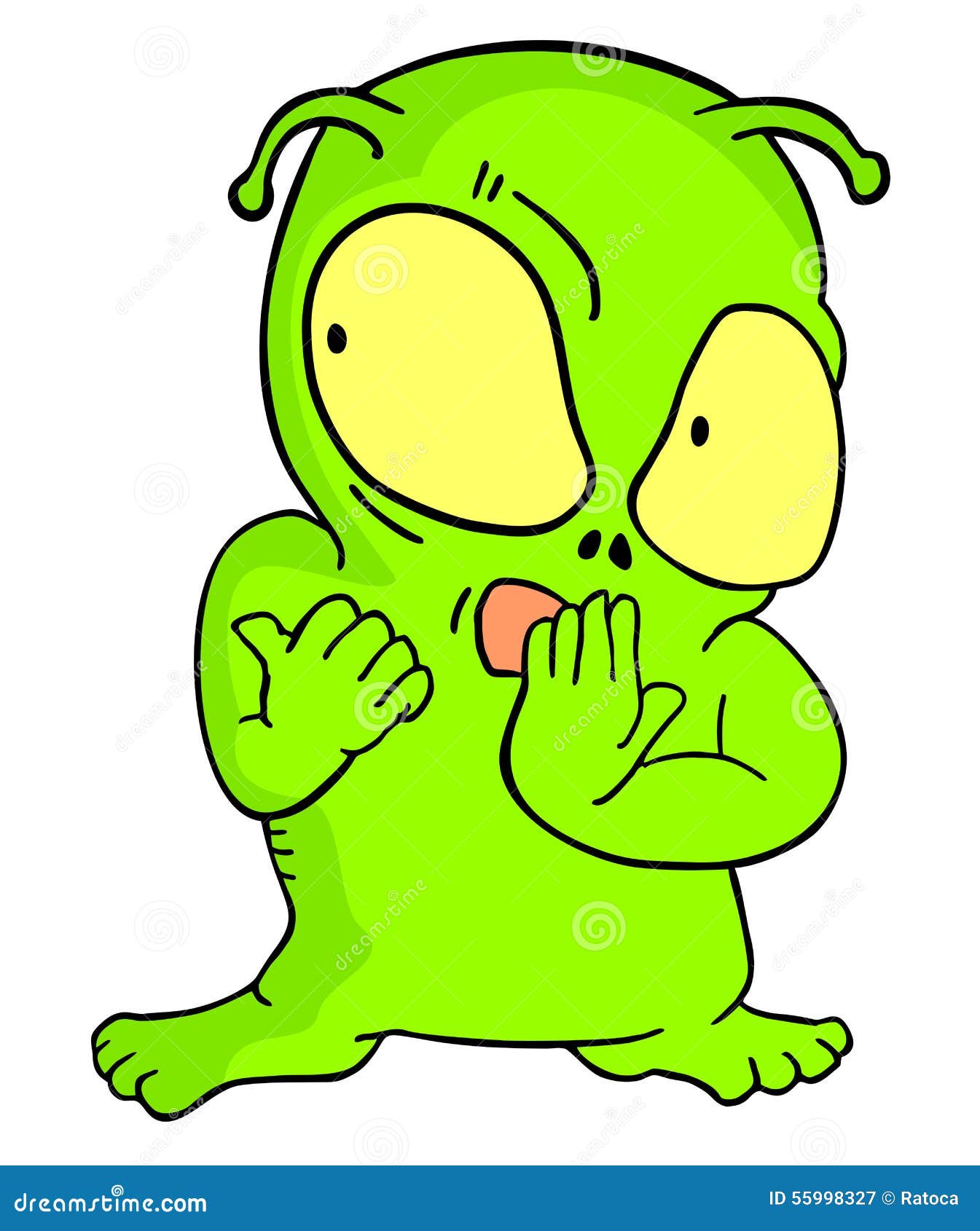 Small alien draw stock vector. Illustration of tongue - 55998327