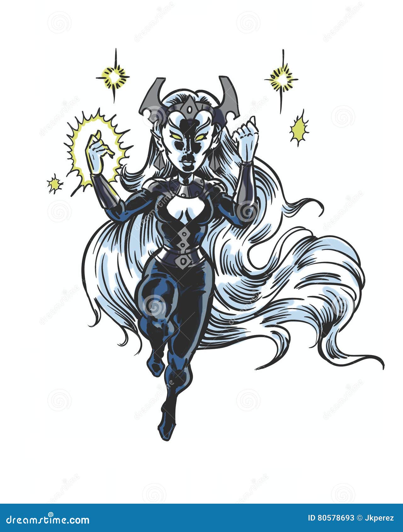 Small Alien Witch Comic Book Illustrated Character Stock Illustration ...