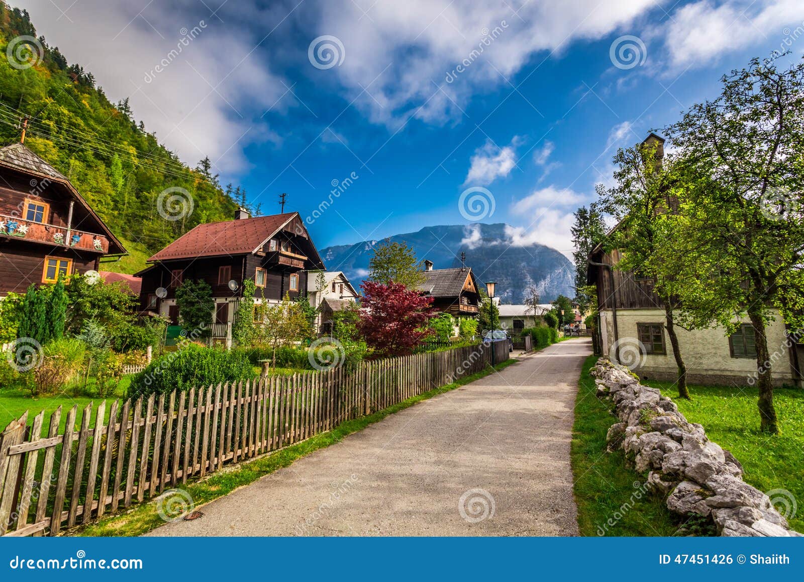 Small Alley in the Alpine Village Stock Photo - Image of mountain, city ...
