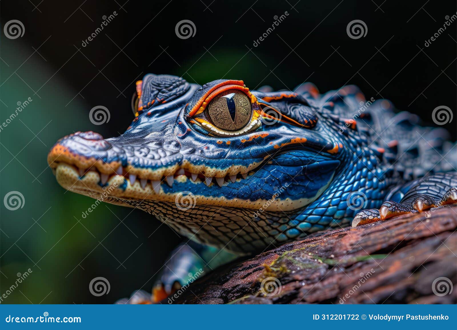 Small Alligator Rests on Top of Tree Branch Stock Photo - Image of ...