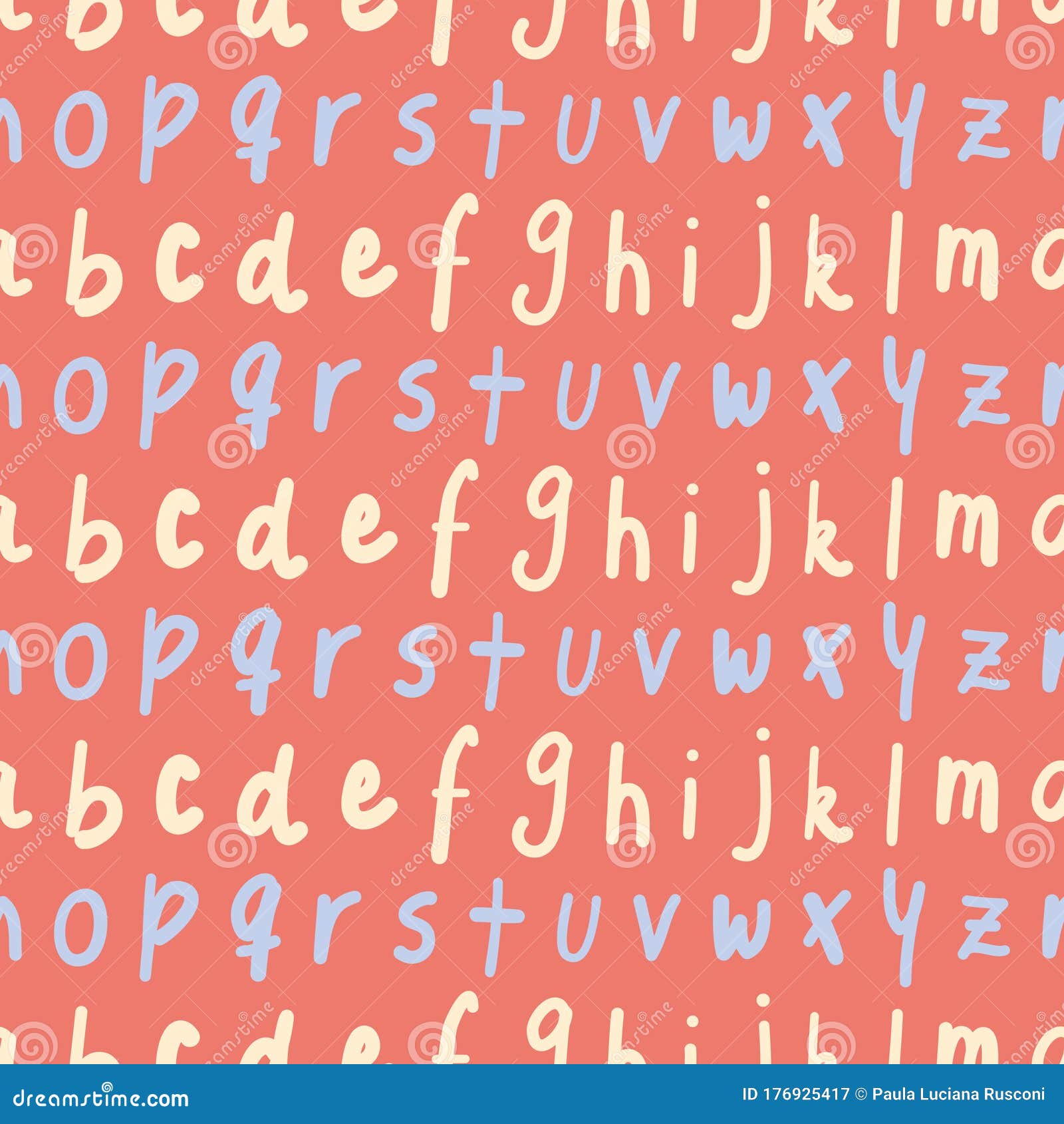 Small Alphabet Seamless Vector Pattern Stock Vector - Illustration of ...
