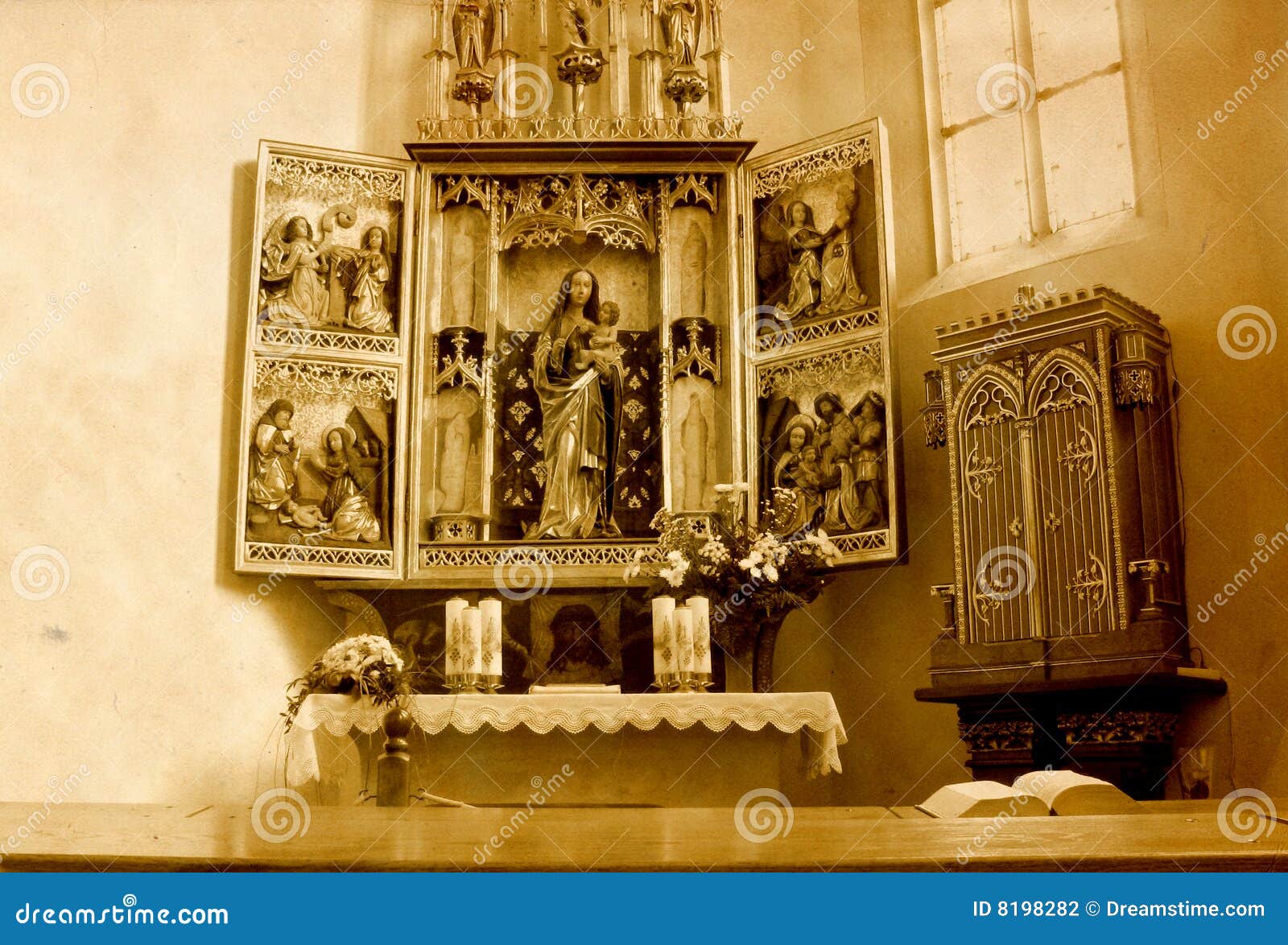 Small altar stock photo. Image of retro, sepia, architectural - 8198282