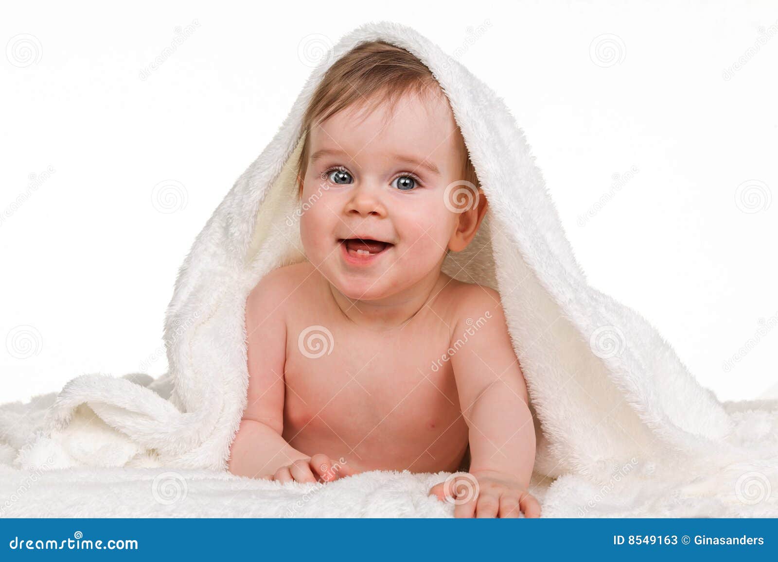 Small Amazing Child in the Baby Blanket Stock Image - Image of looking ...
