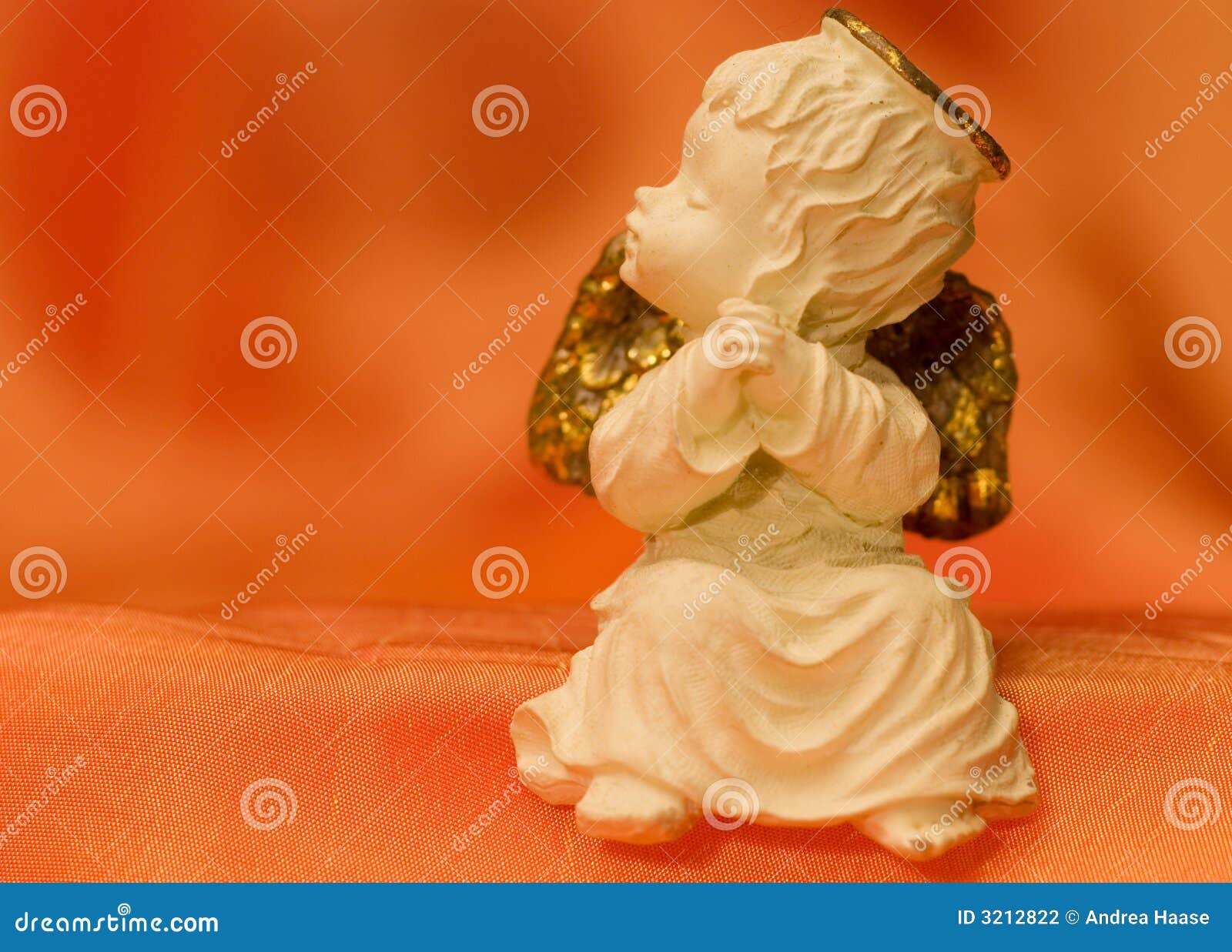 Small angel figurine stock photo. Image of praying, gold - 3212822