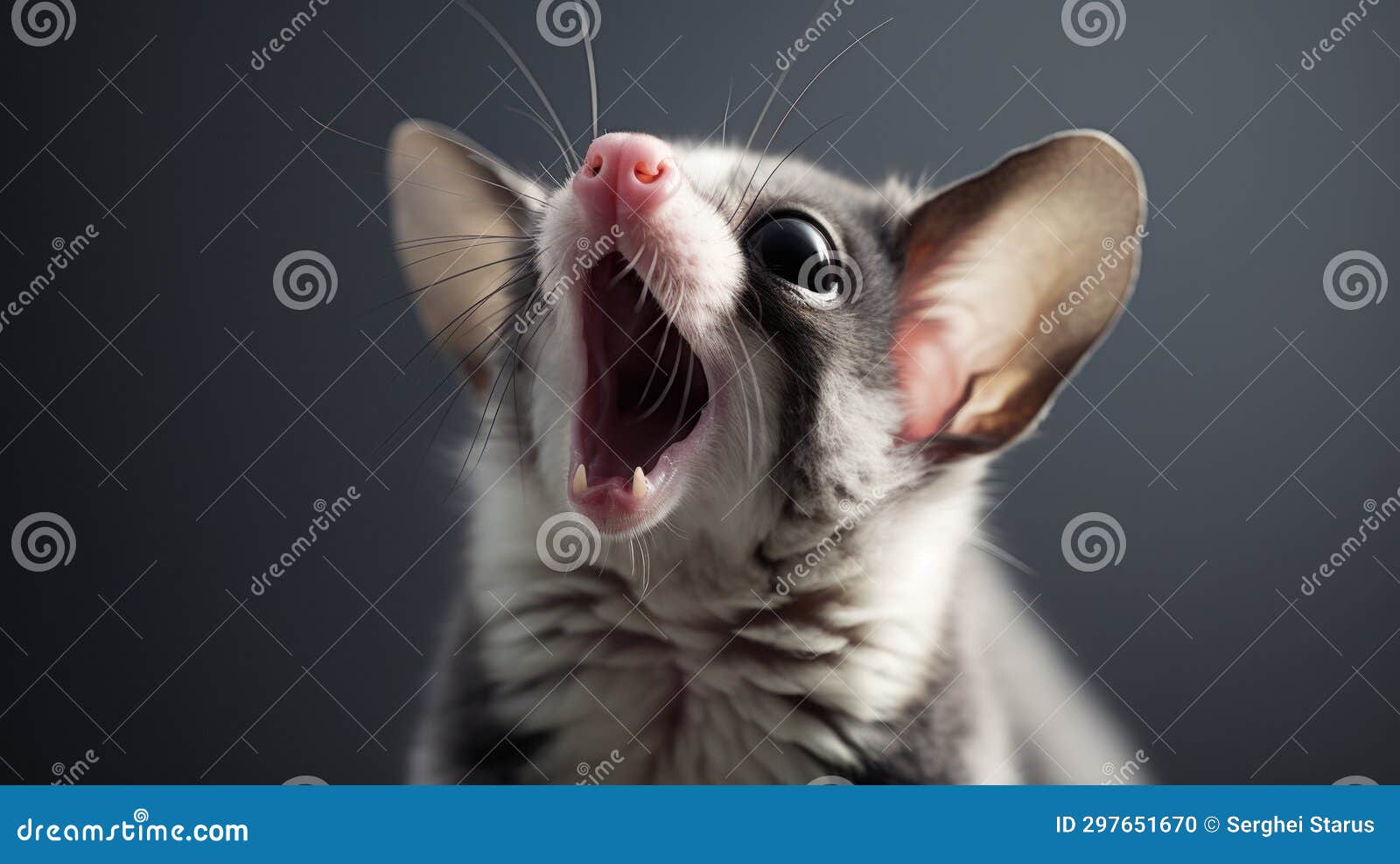 A Small Animal with Its Mouth Open and a Big Smile, AI Stock Photo ...