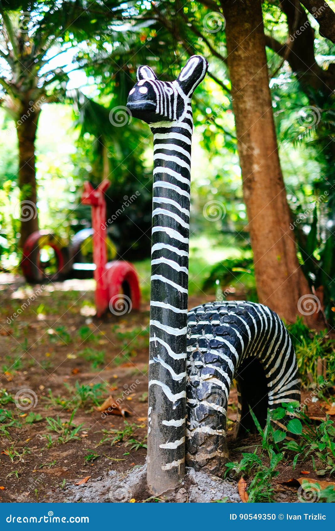 Small Animal Statue in the Children`s Playground Stock Photo - Image of ...