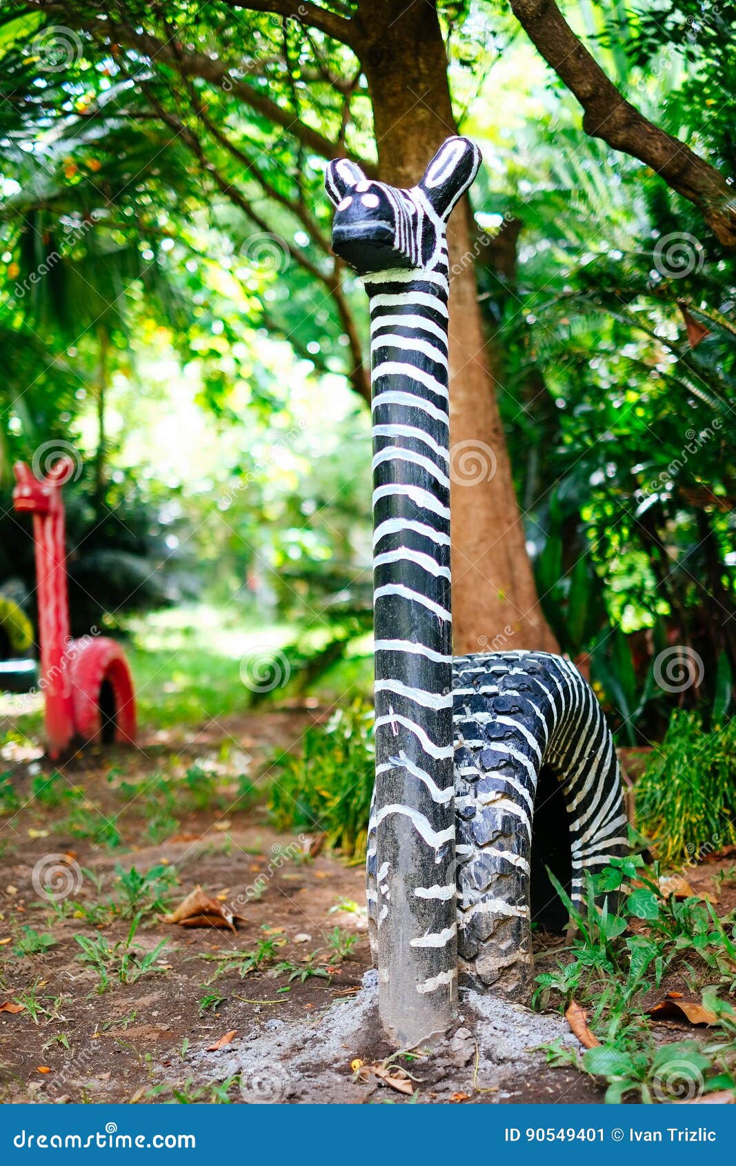 Small Animal Statue in the Children`s Playground Stock Image - Image of ...