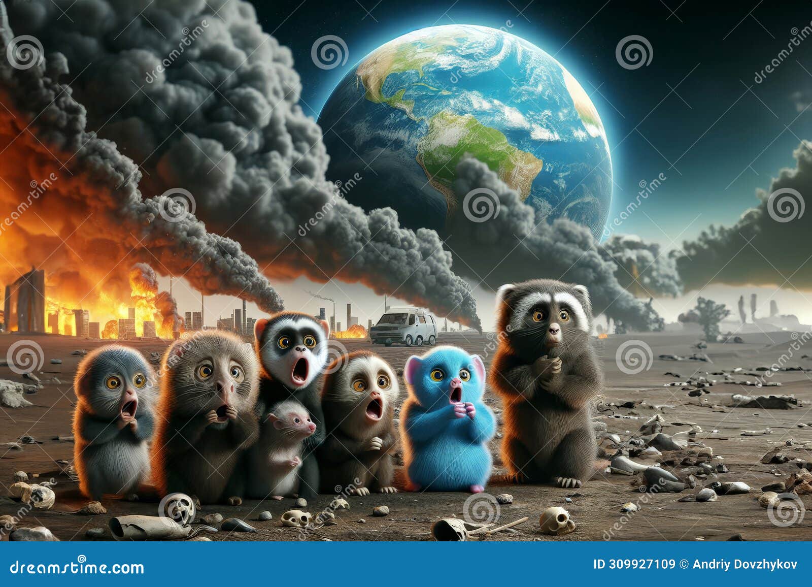 Small Animals are Horrified by the Ongoing Destruction of the Earth by ...